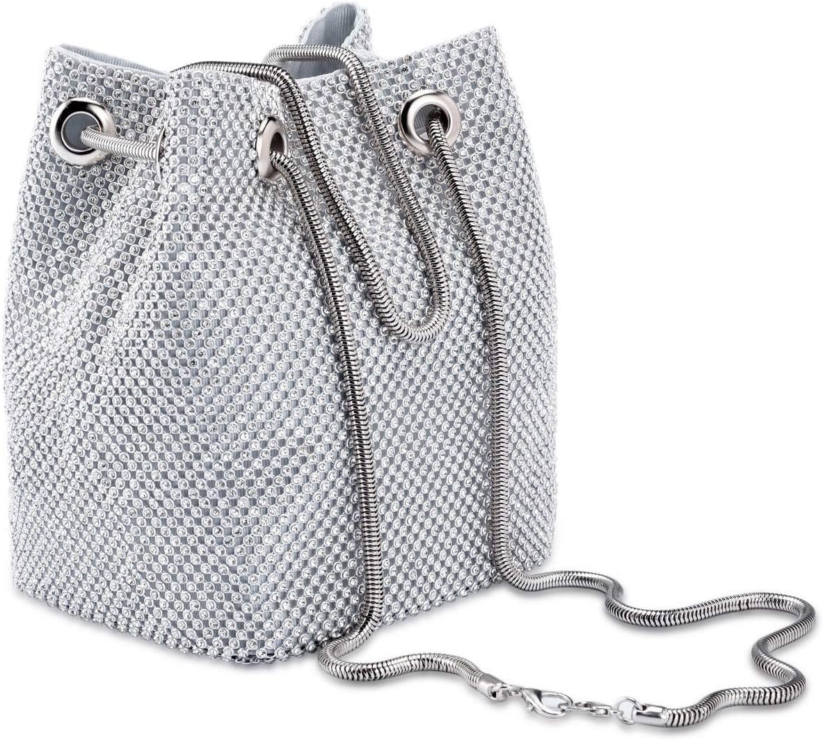 Women's Full Rhinestones Bucket Bag Mini/Small Crossbody Shoulder ...
