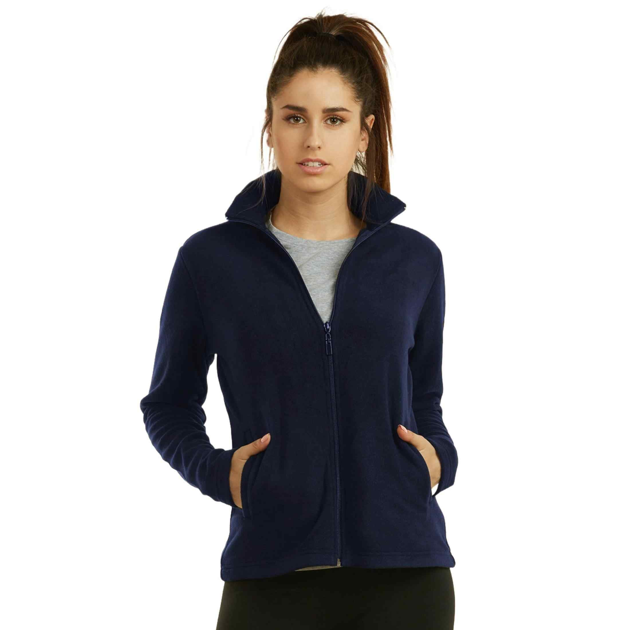 Women's Full-Zip Polar Soft Fleece Jacket, Navy 2XL, 1 Pack - Walmart.com