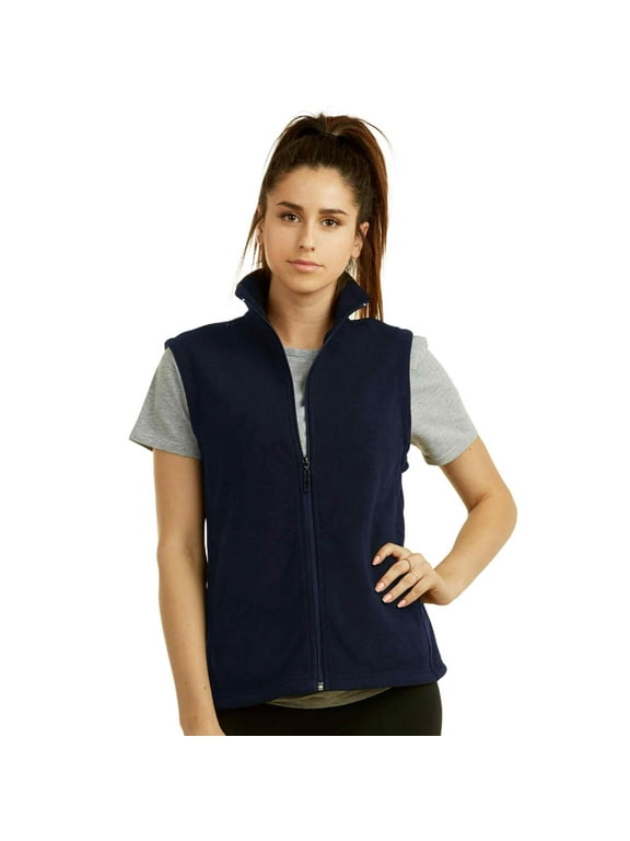 DailyWear Womens Full-Zip Plush Polar Fleece Vest Black, 3Xlarge ...