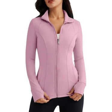 Made by Johnny Women's Running Shirt Full Zip Workout Track Jacket with ...