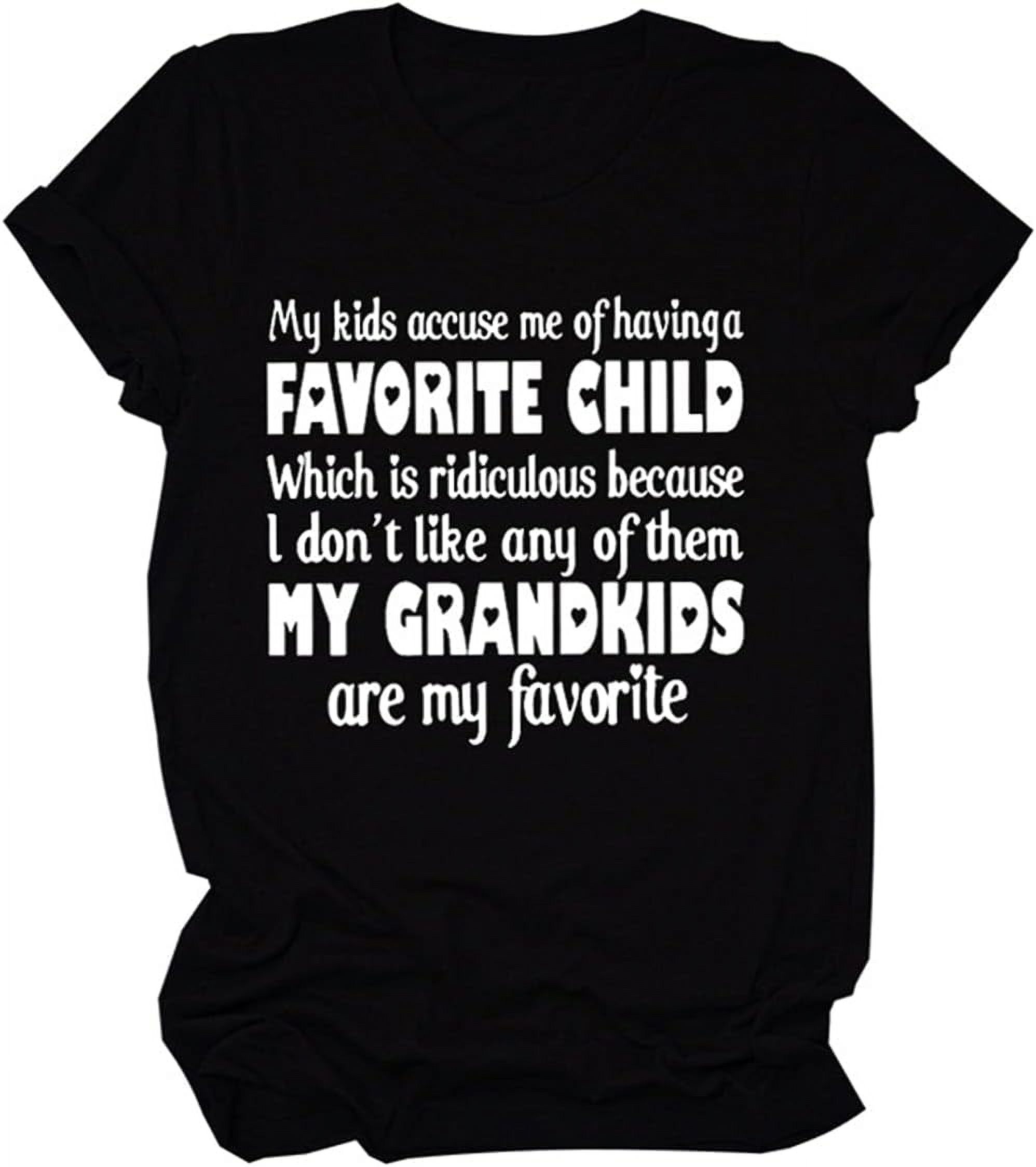 Women's Funny Tops, My Kids Accuse Me Letter Printed Short Sleeve ...