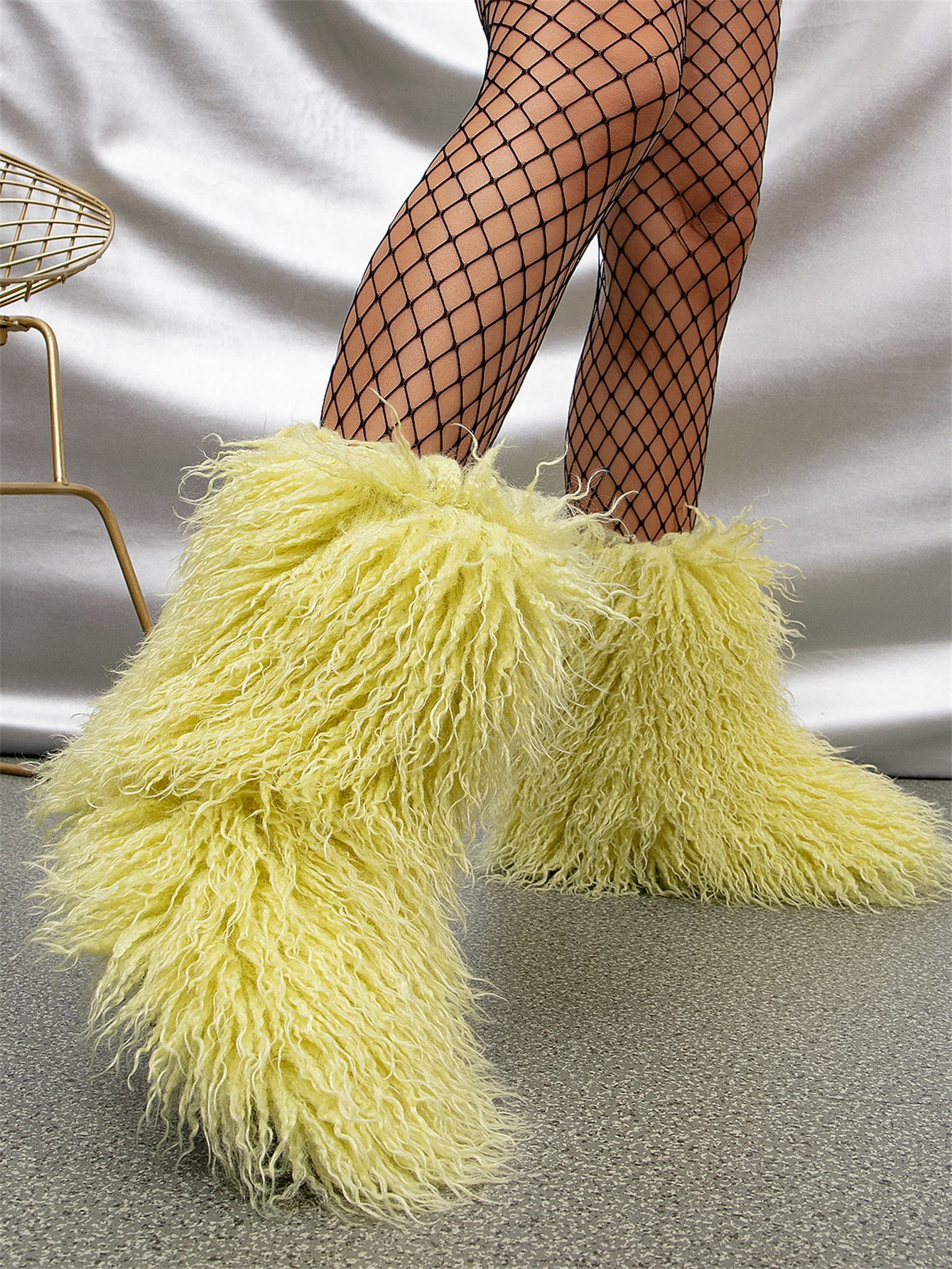 Women's Furry Flat Multiple Colors Natural Faux Fur Ladies Winter Short ...