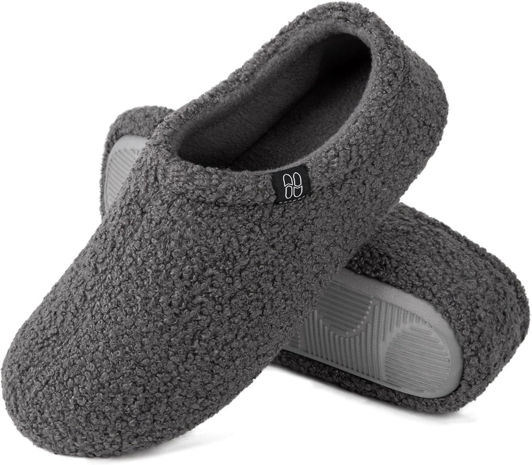 Women's Fuzzy Curly Fur Memory Foam Loafer Slippers with Polar Fleece ...