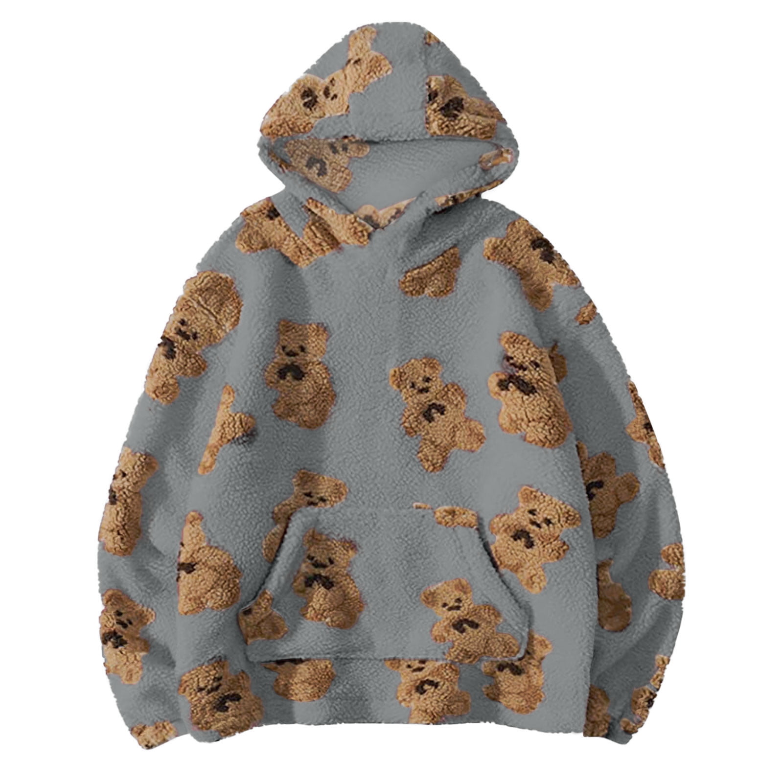 Women's Fuzzy Fleece Oversized Sweatshirts Hoodie Fall Long Sleeve Cute ...