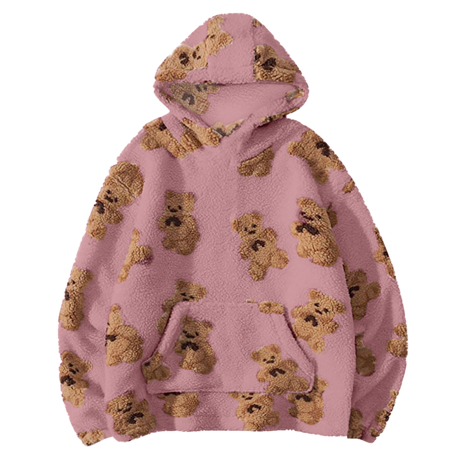 Women's Fuzzy Fleece Oversized Sweatshirts Hoodie Fall Long Sleeve Cute ...