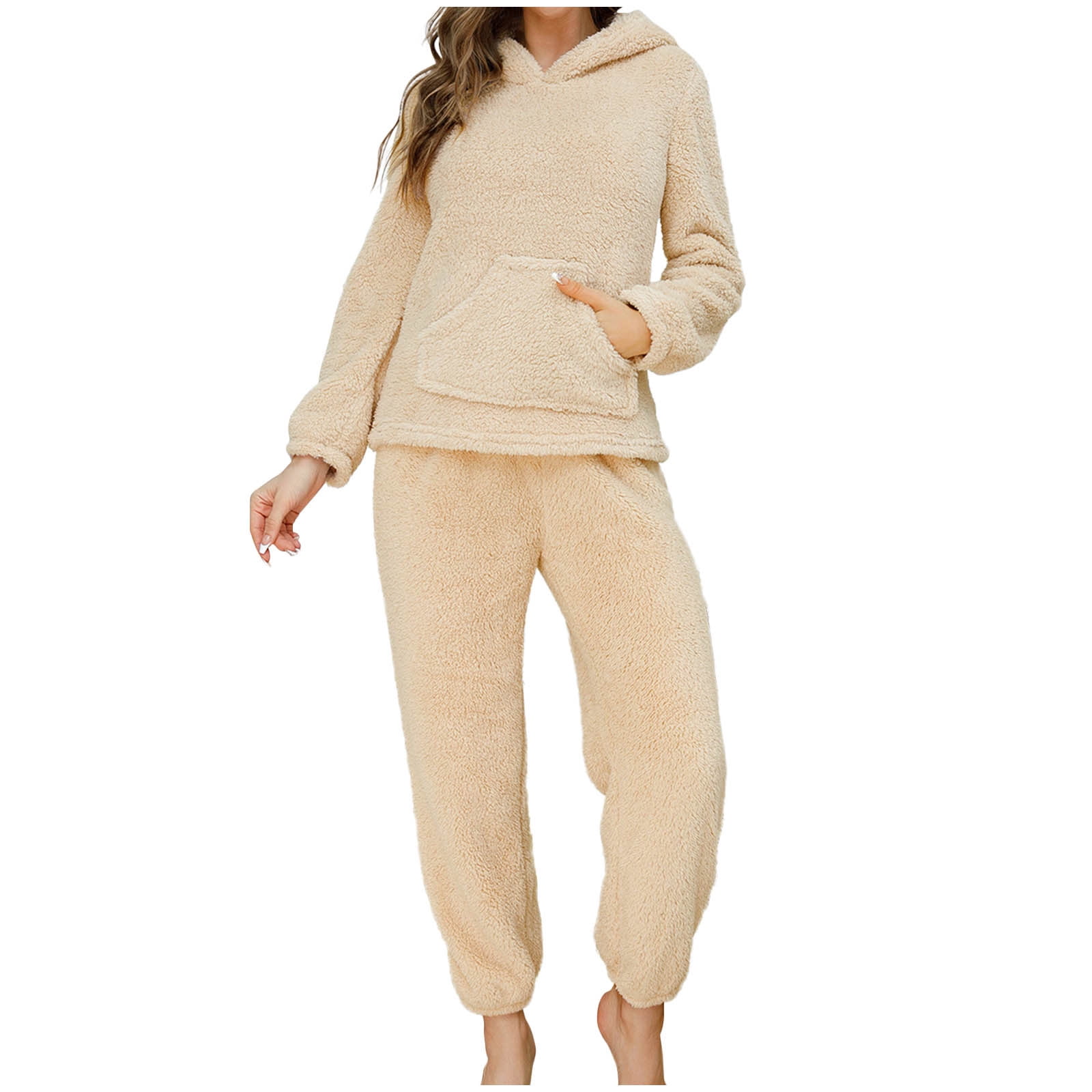 Women's Fuzzy Fleece Pajamas Sets 2 Piece Pjs Loungewear Flannel Casual ...