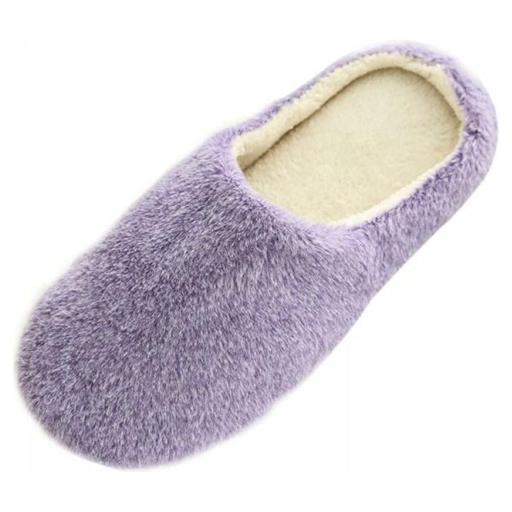 Women's Fuzzy House Slippers Plush Fleece Ladies Indoor/Outdoor ...
