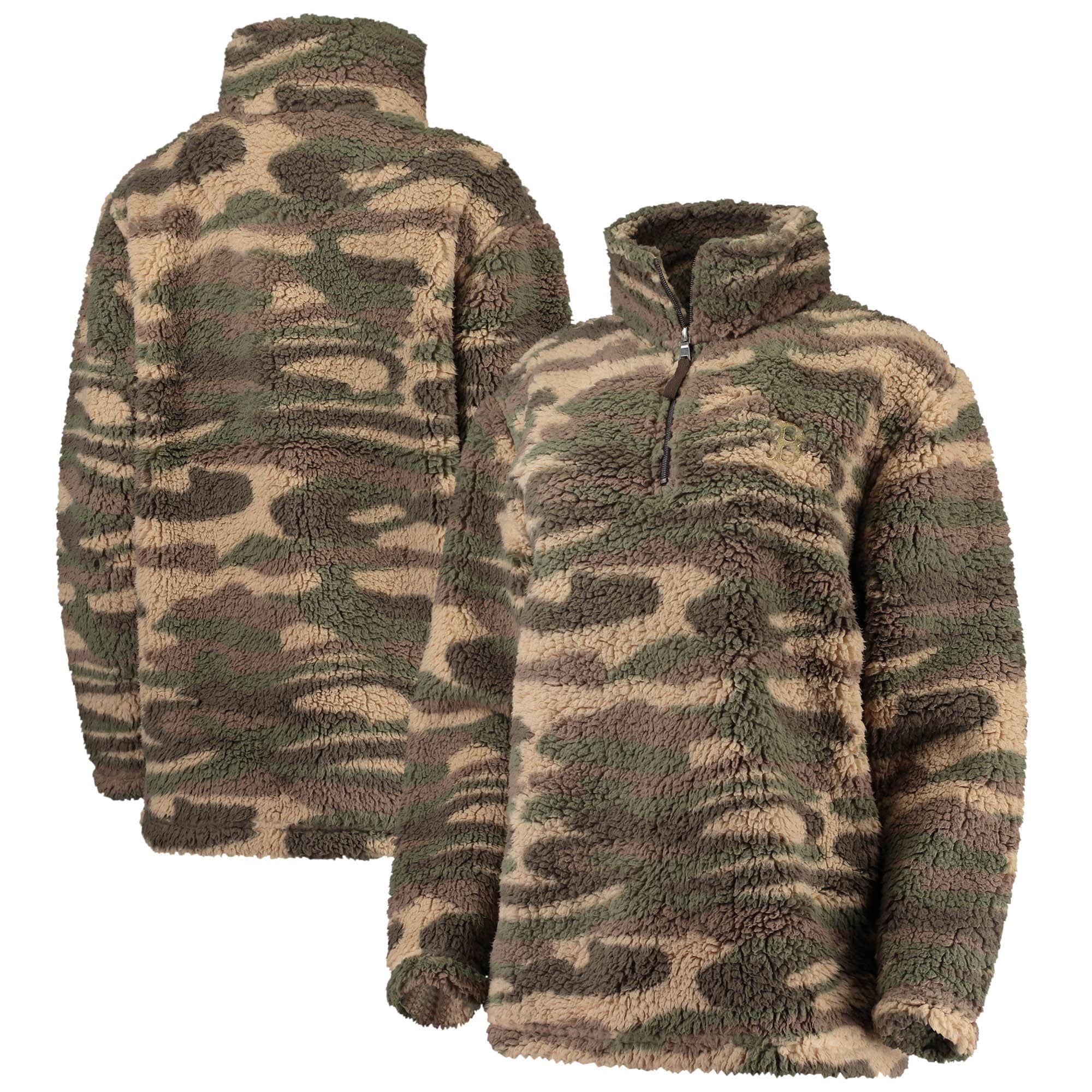 Women's G-III 4Her by Carl Banks Camo Boston Red Sox Sherpa Quarter-Zip ...