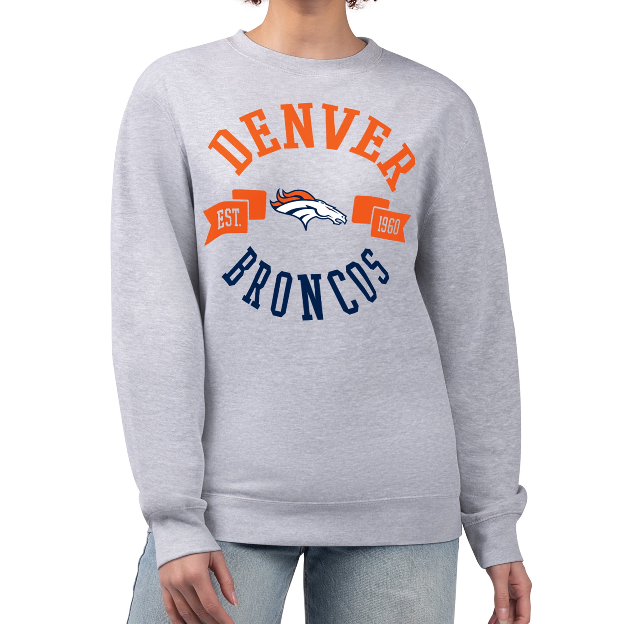 Women's G-III 4Her by Carl Banks Heather Gray Denver Broncos Large Team ...