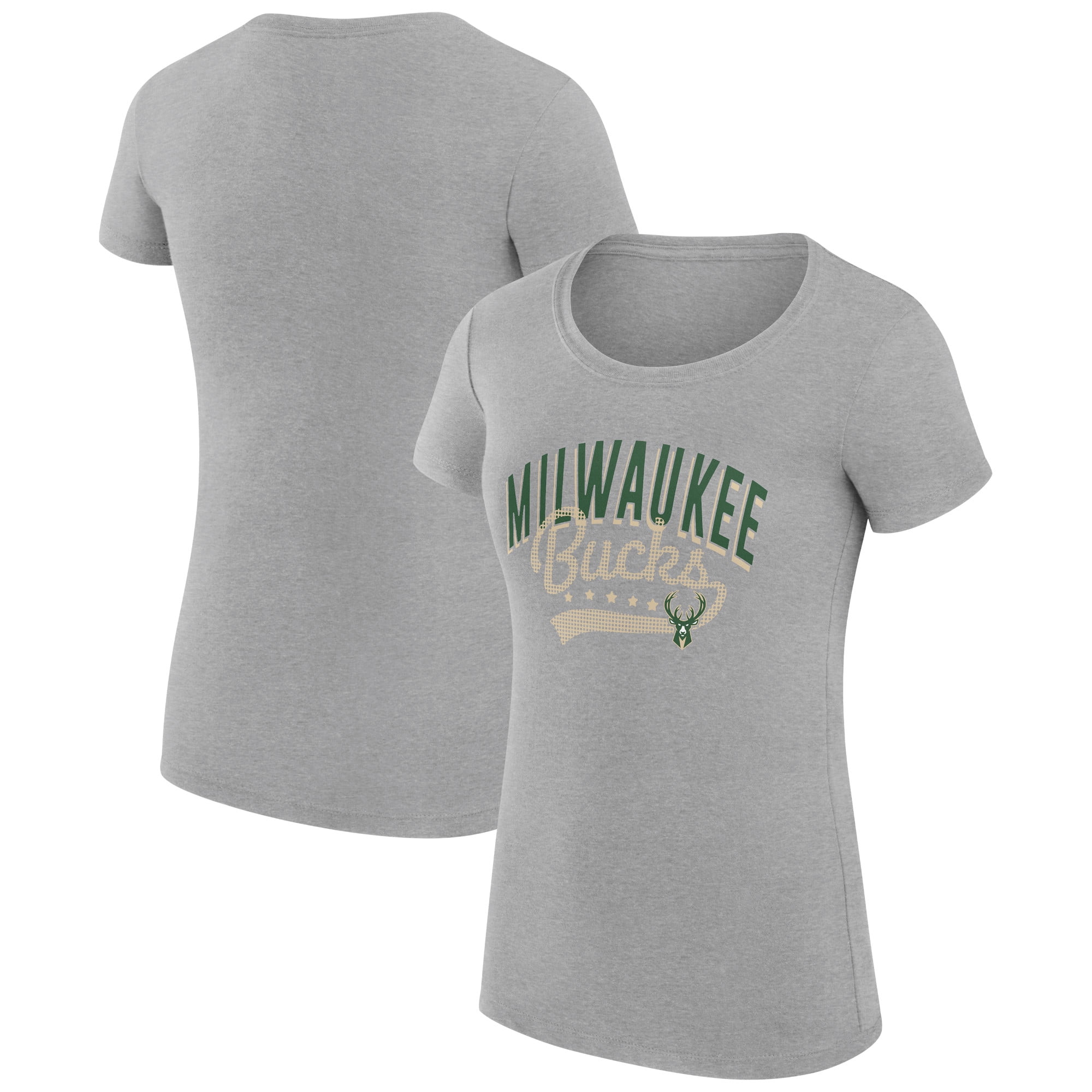 Women's G-III 4Her by Carl Banks Heather Gray Milwaukee Bucks Filigree ...