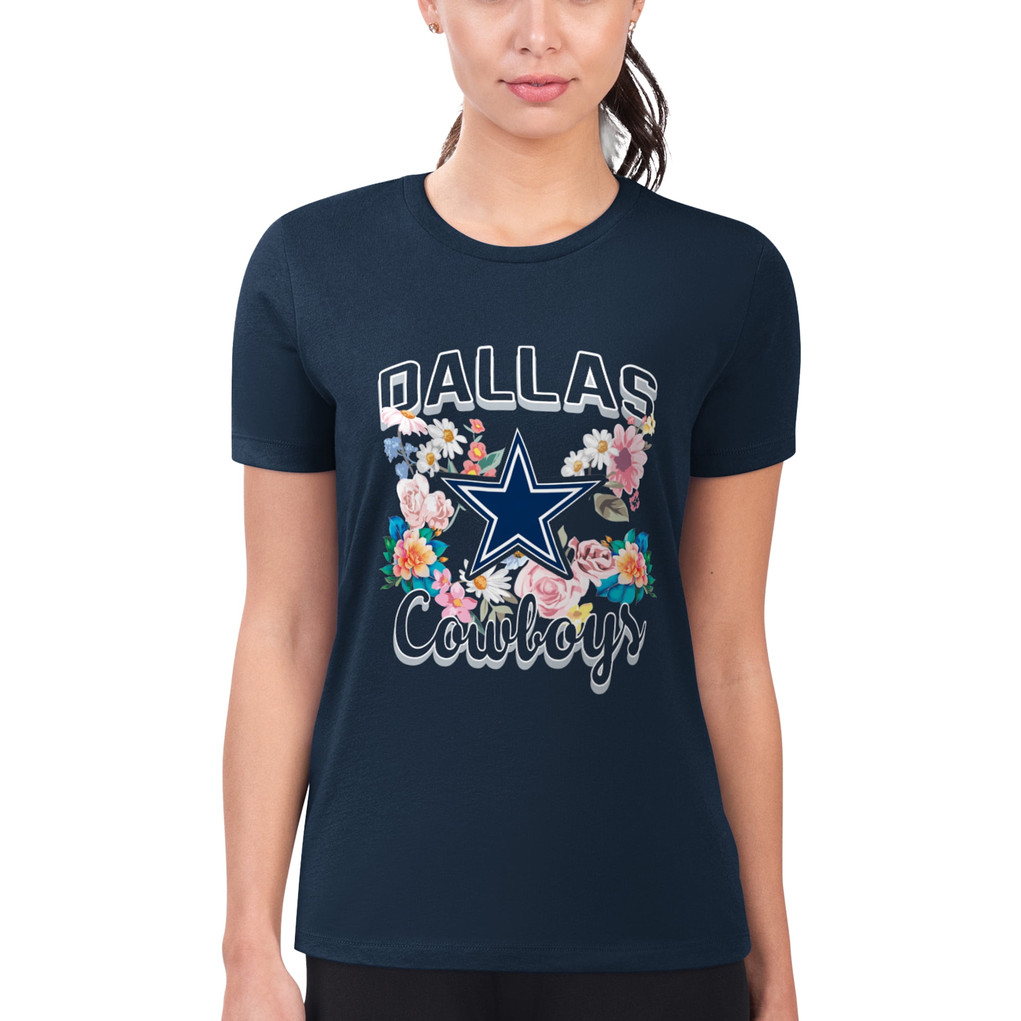 Women's G-III 4Her by Carl Banks Navy Dallas Cowboys Flowers Team Logo ...