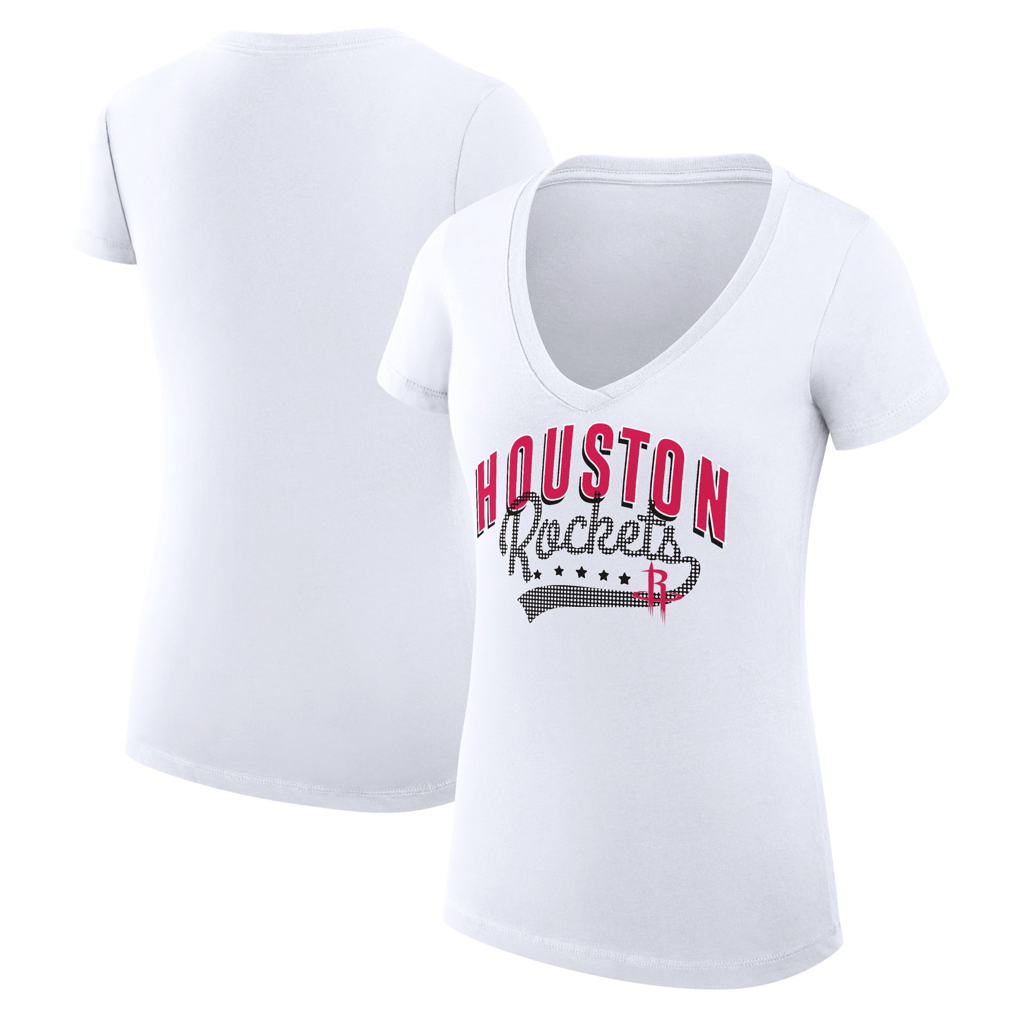 Women's G-III 4Her by Carl Banks White Houston Rockets Filigree Logo V ...