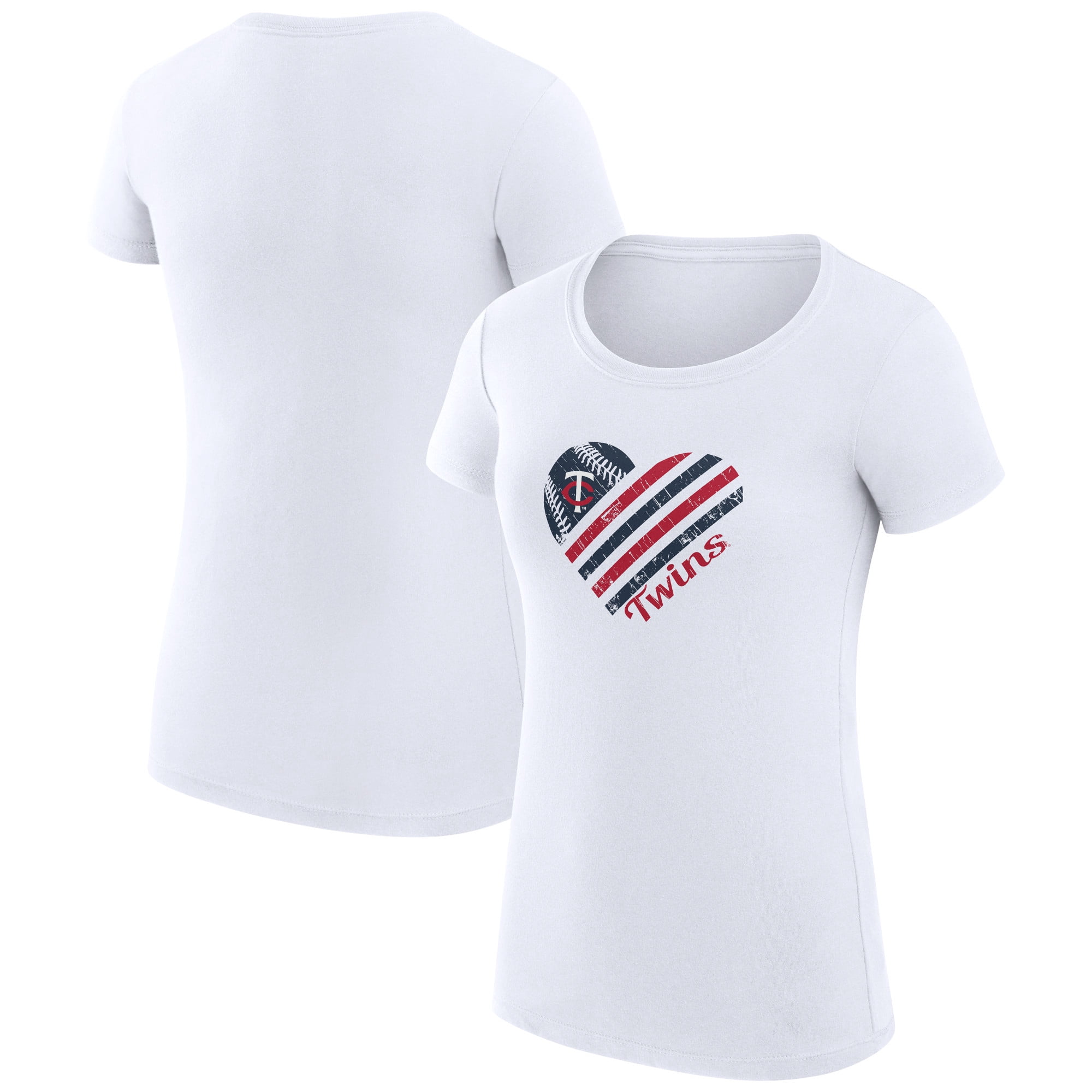 Women's G-III 4Her by Carl Banks White Minnesota Twins Heart Graphic ...