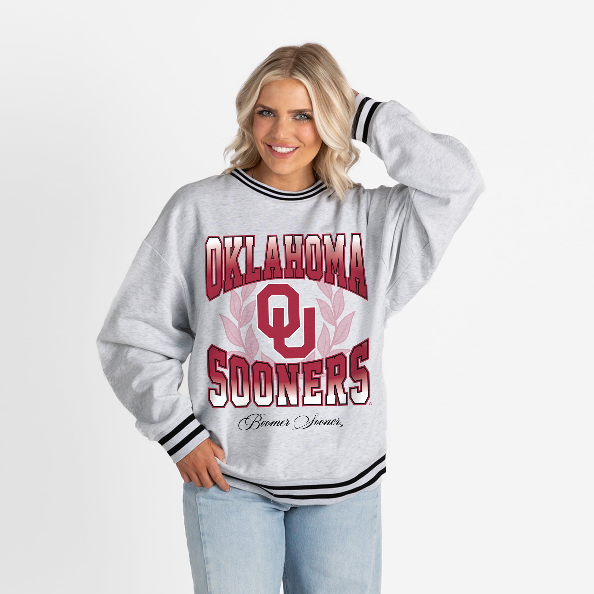 Women's Gameday Couture Ash Oklahoma Sooners Oversized Fade Route ...