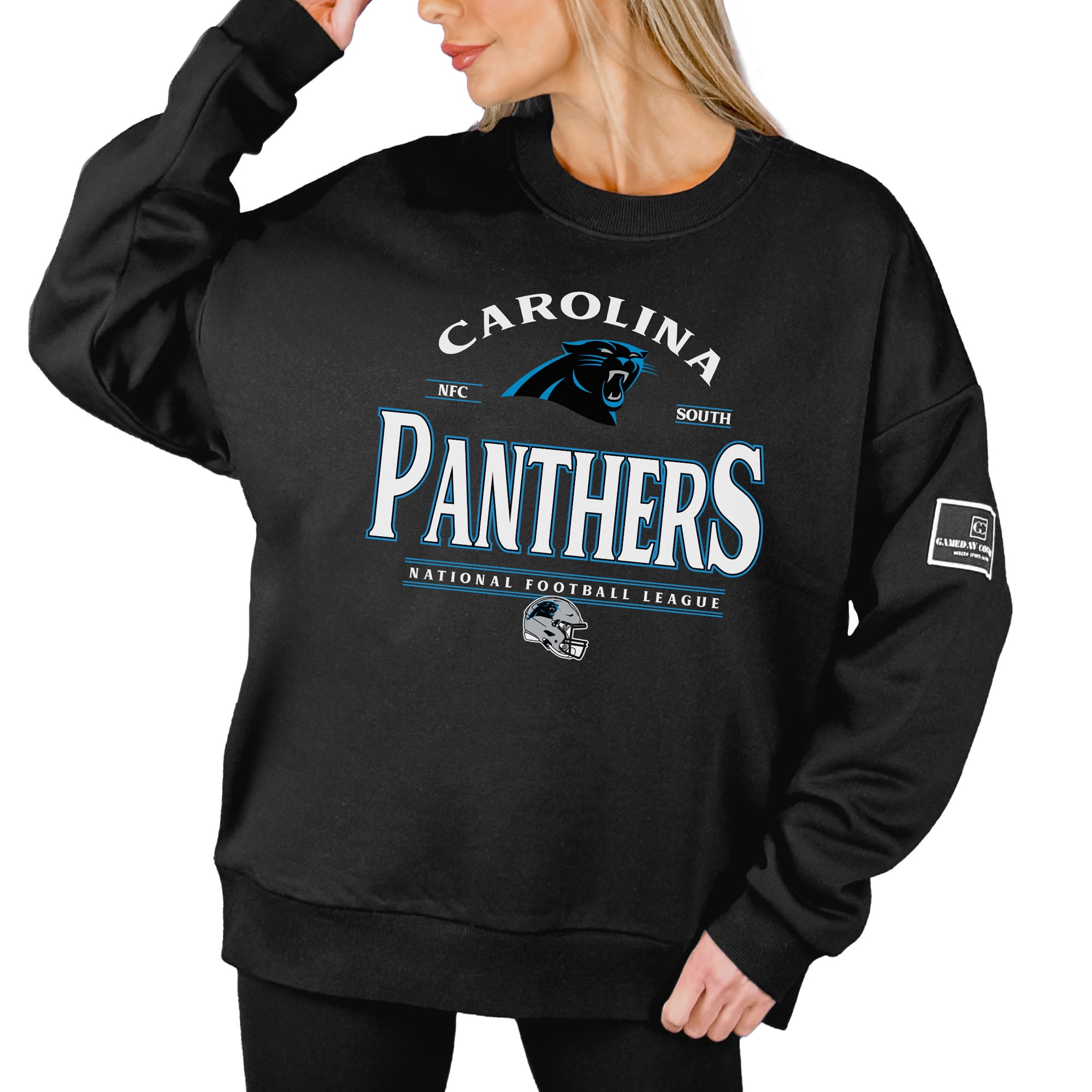 Women's Gameday Couture Black Carolina Panthers Oversized Players Only ...