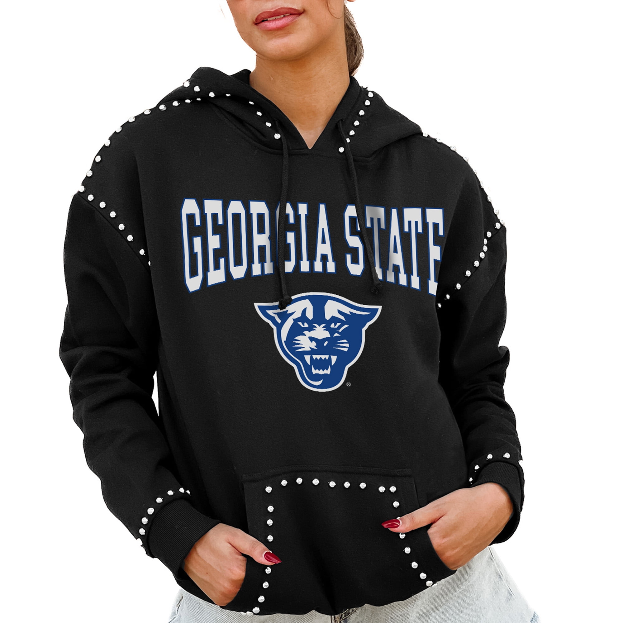 Women's Gameday Couture Black Georgia State Panthers Studded Pullover ...