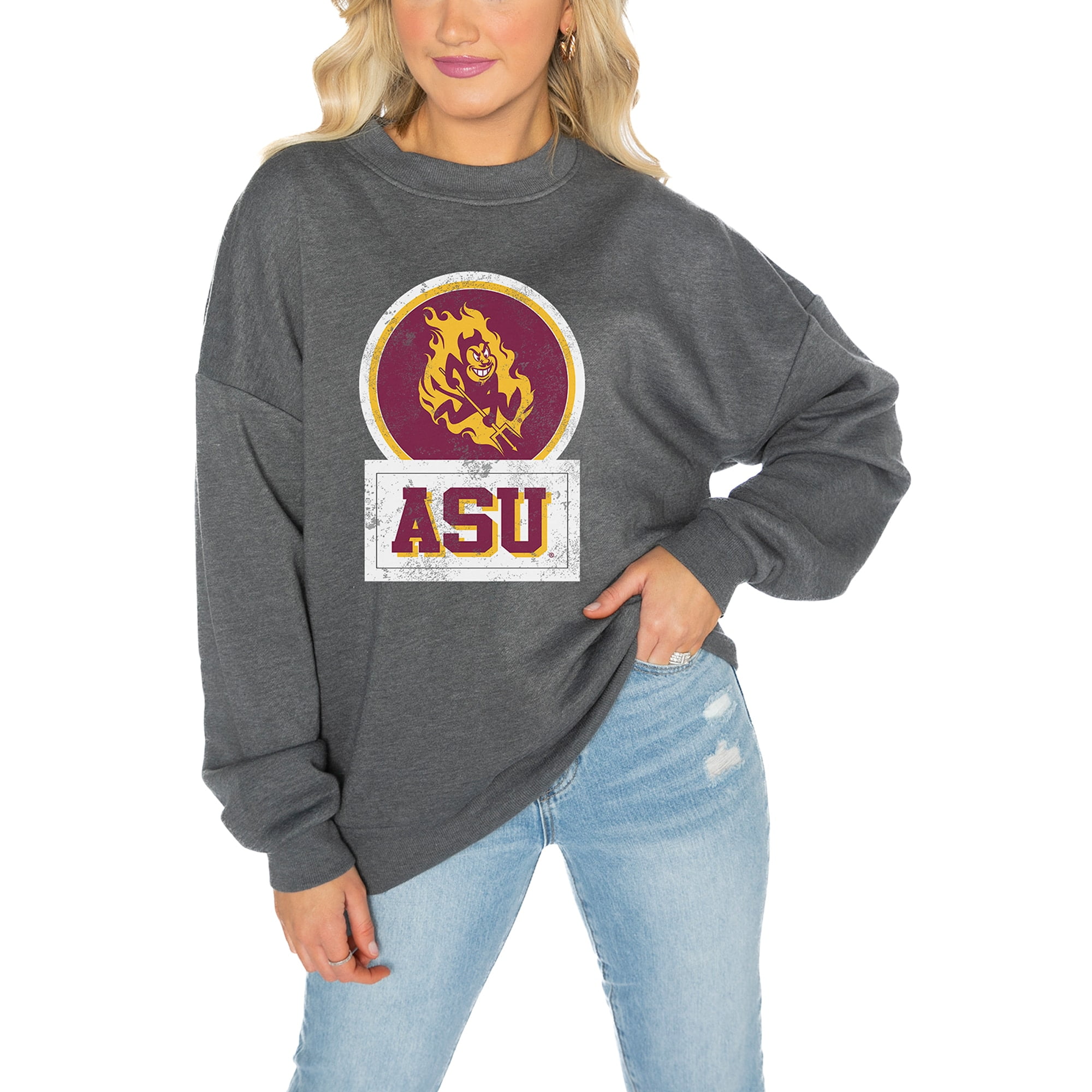 Women's Gameday Couture Charcoal Arizona State Sun Devils Drop Shoulder ...