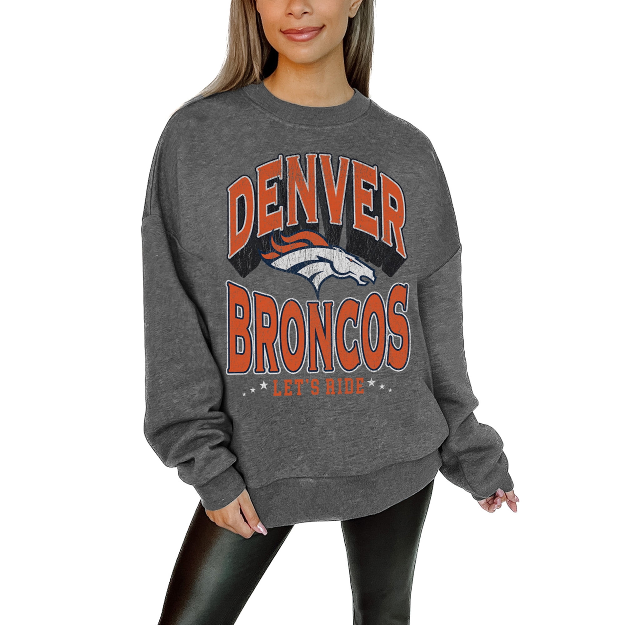 Women's Gameday Couture Charcoal Denver Broncos Oversized Long Weekend ...
