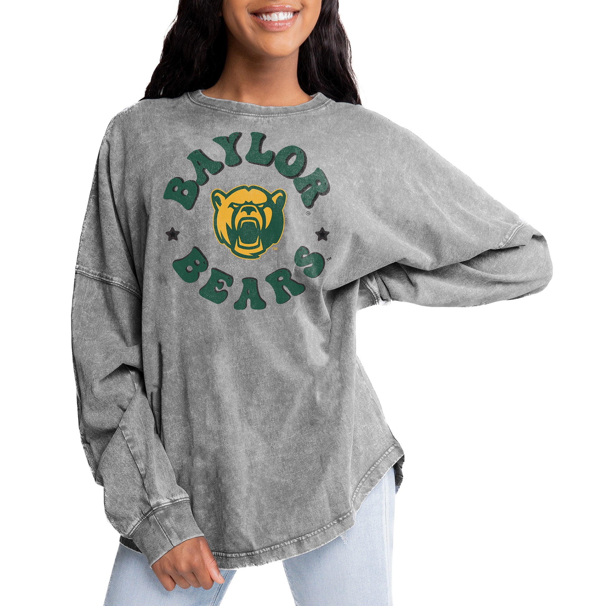Women's Gameday Couture Gray Baylor Bears Playing Around Faded Wash ...