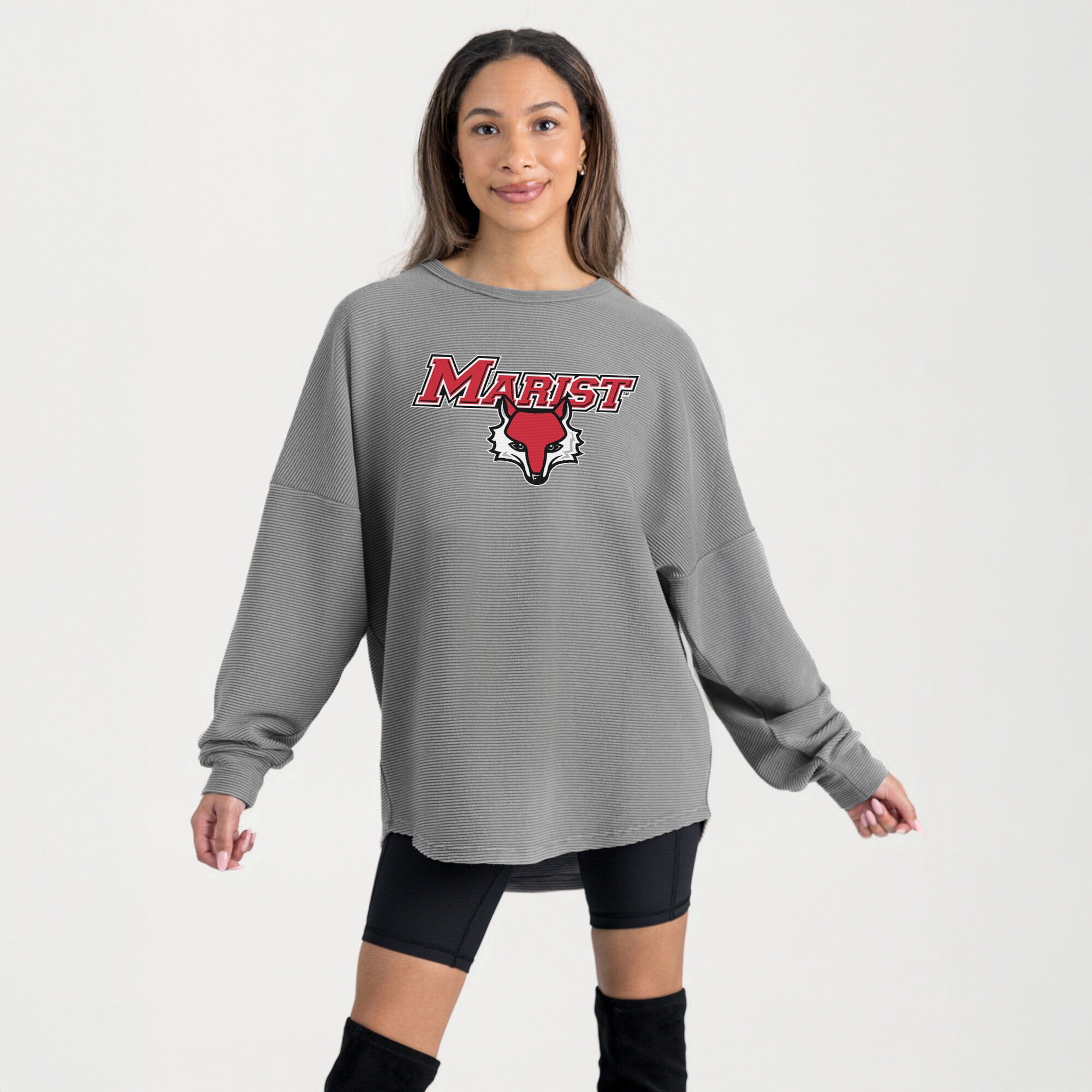Women's Gameday Couture Gray Marist Red Foxes Oversized Pure Motion ...
