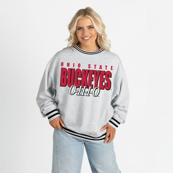 Women's Gameday Couture Gray Ohio State Buckeyes Oversized Showdown ...