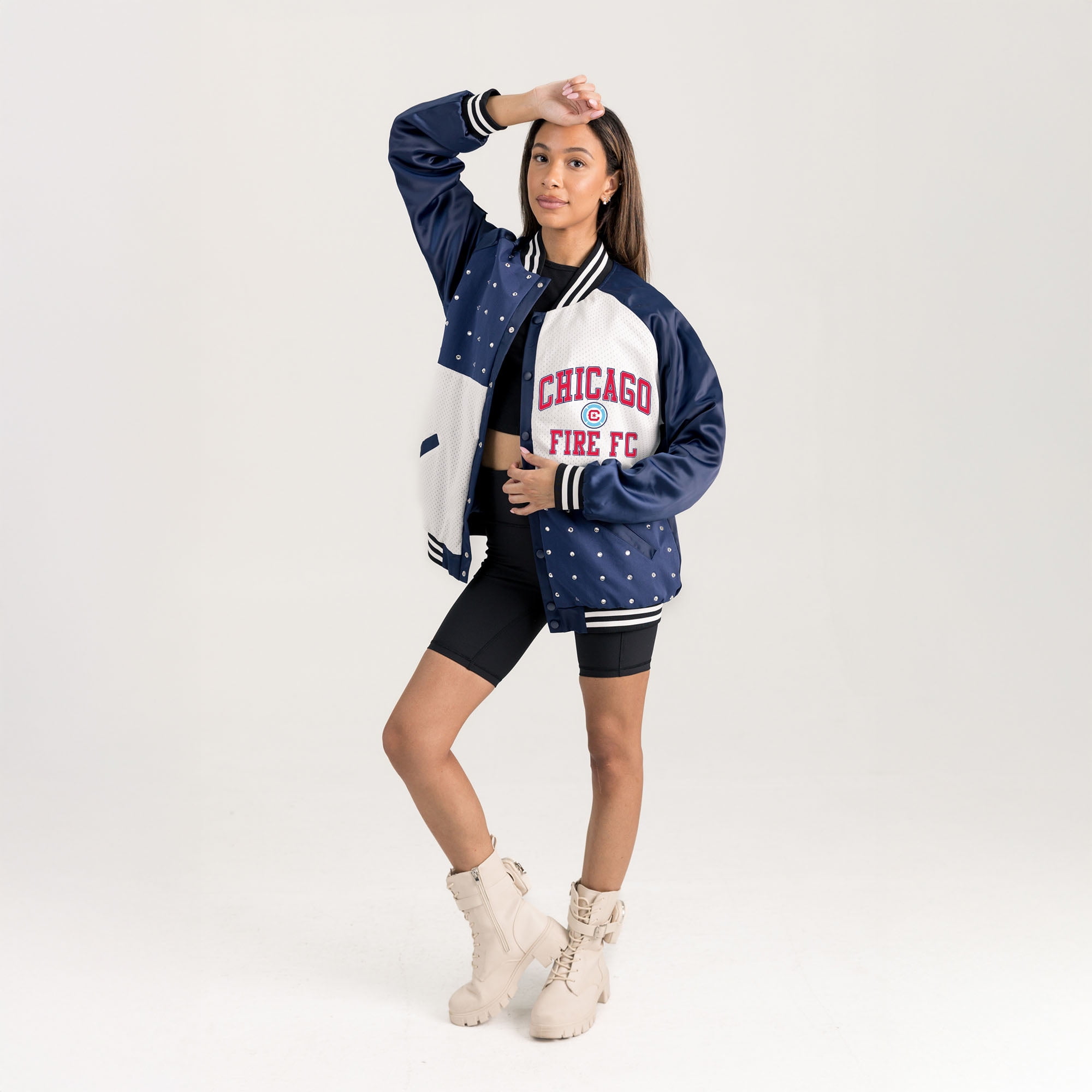 Women's Gameday Couture Navy Chicago Fire Refined Rivalries Rhinestone ...
