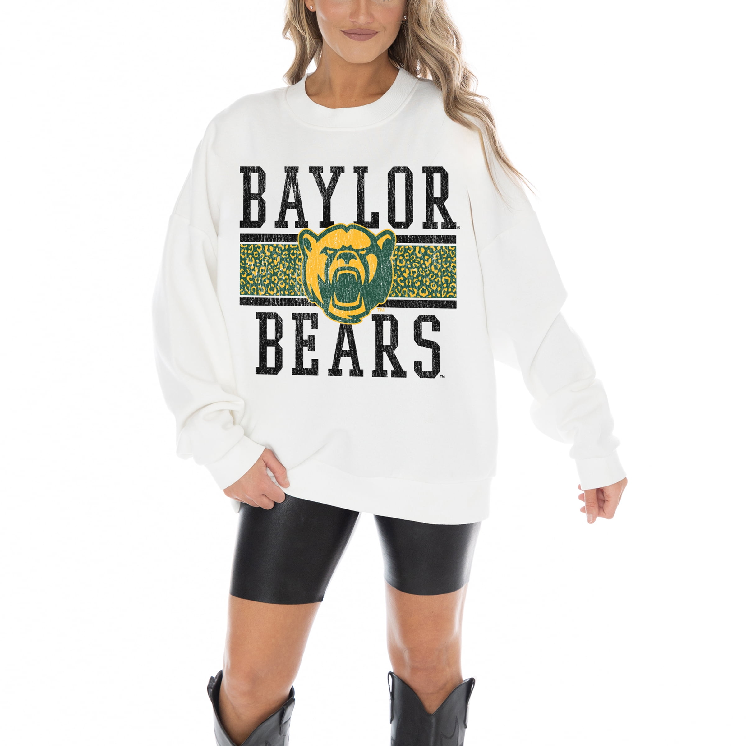 Women's Gameday Couture White Baylor Bears Fair Catch Pullover ...