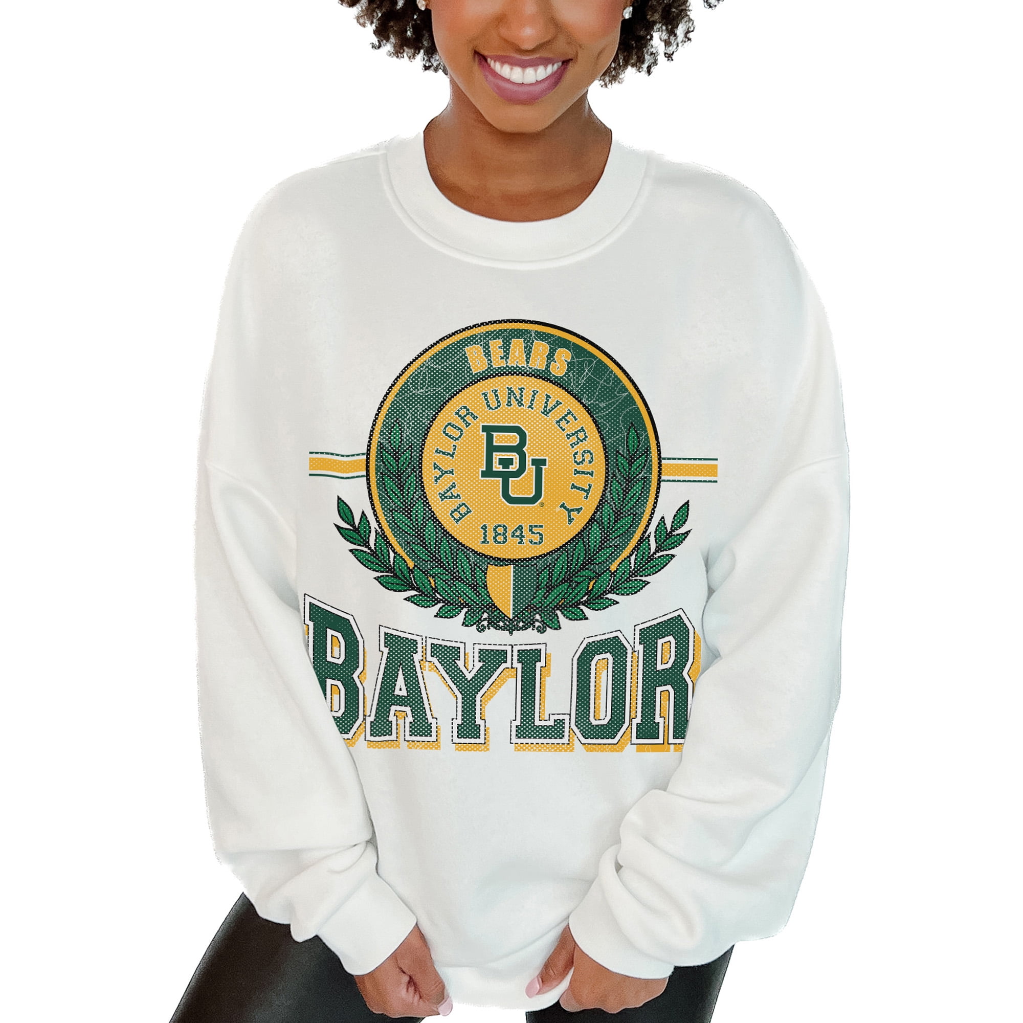 Women's Gameday Couture White Baylor Bears Hot Shot Fleece Pullover ...