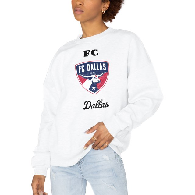 Women's Gameday Couture White FC Dallas Premium Fleece Drop Shoulder ...