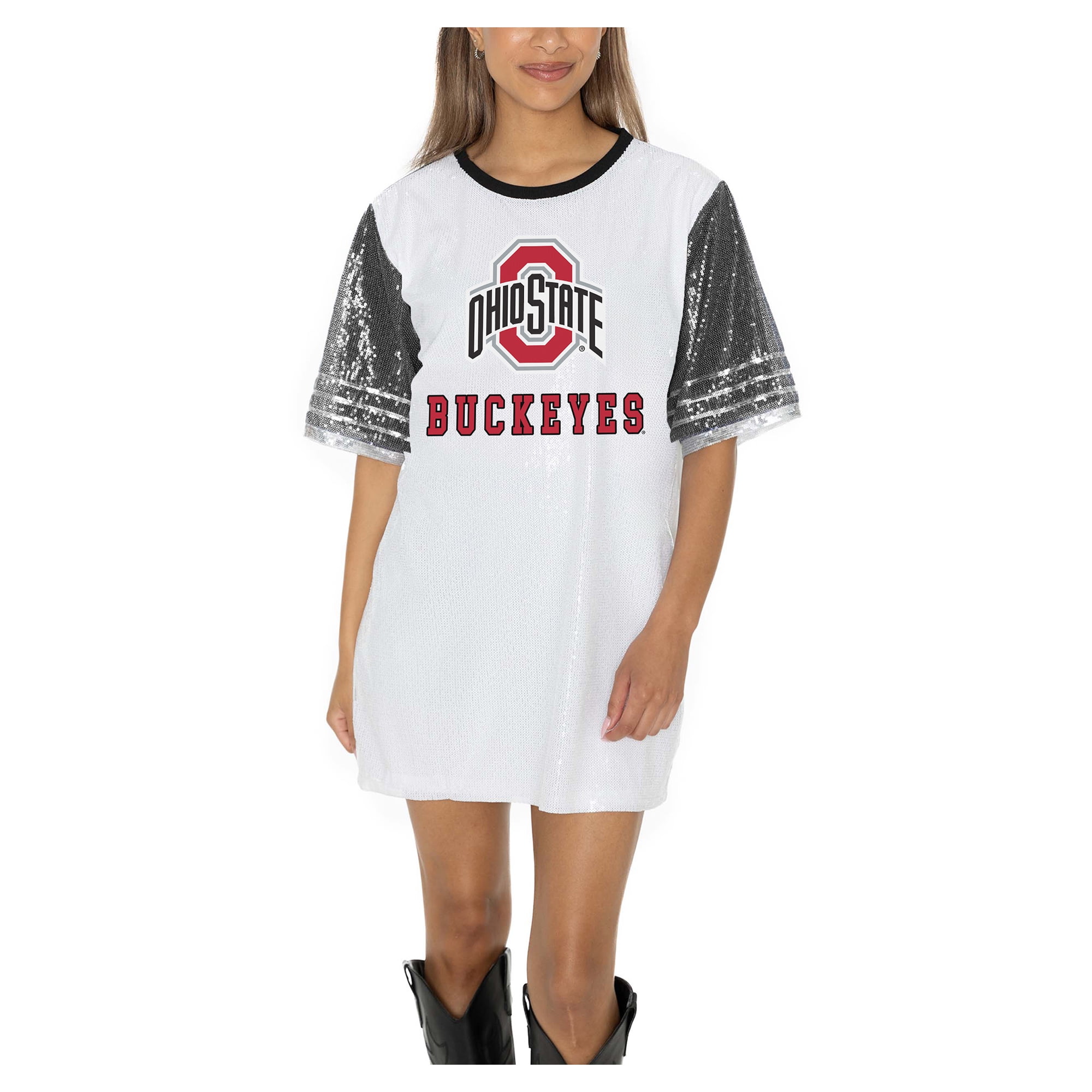 Women's Gameday Couture White Ohio State Buckeyes Full Sequin Jersey ...