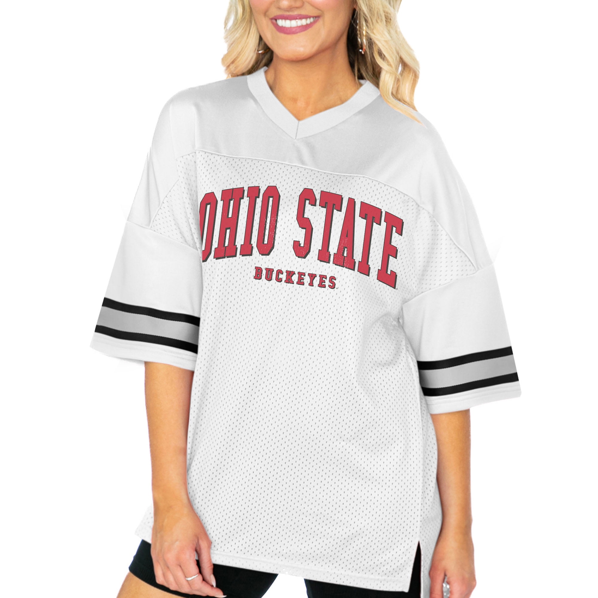 Women's Gameday Couture White Ohio State Buckeyes Option Play Oversized ...