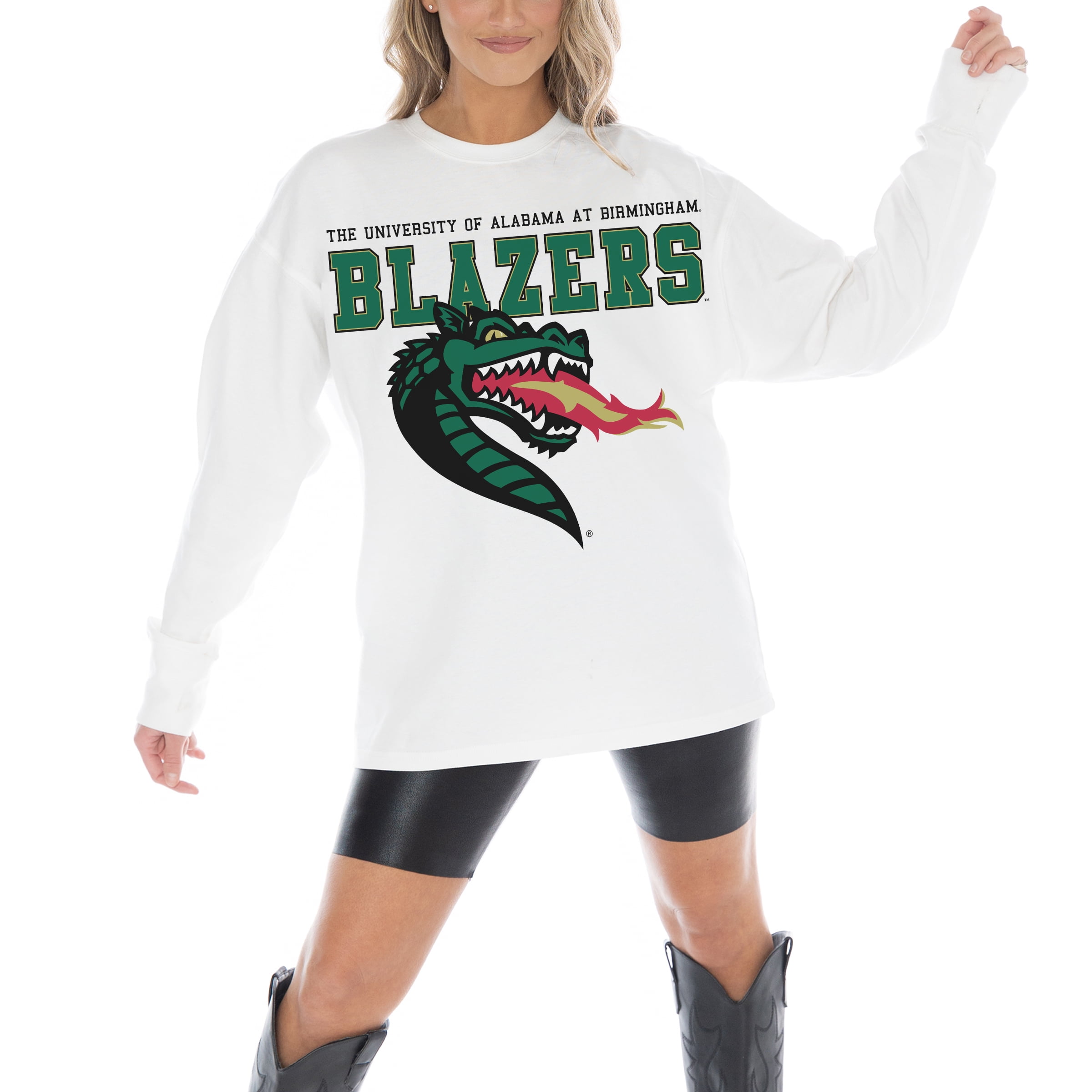 Women's Gameday Couture White UAB Blazers Big Goals Oversized Long ...