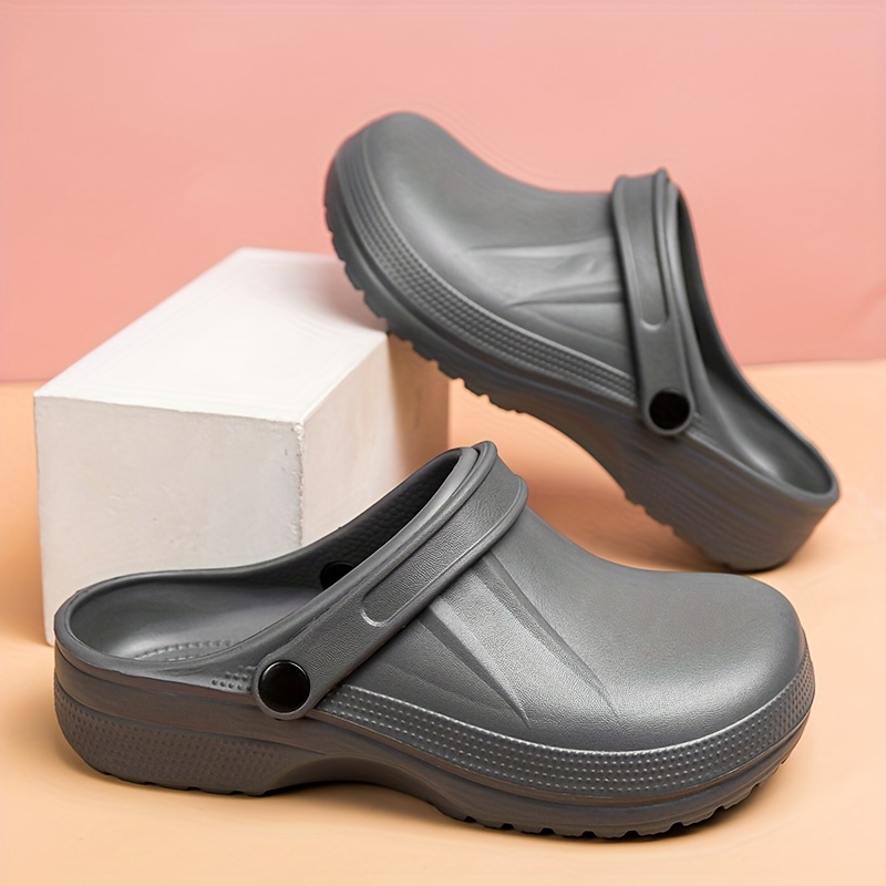 Women's Garden Clogs Solid Color Stylish Clogs, Soft Sole Platform Two ...