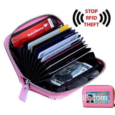 RFID Blocking Women's Wallet with Large Capacity, Secure Zipper ...