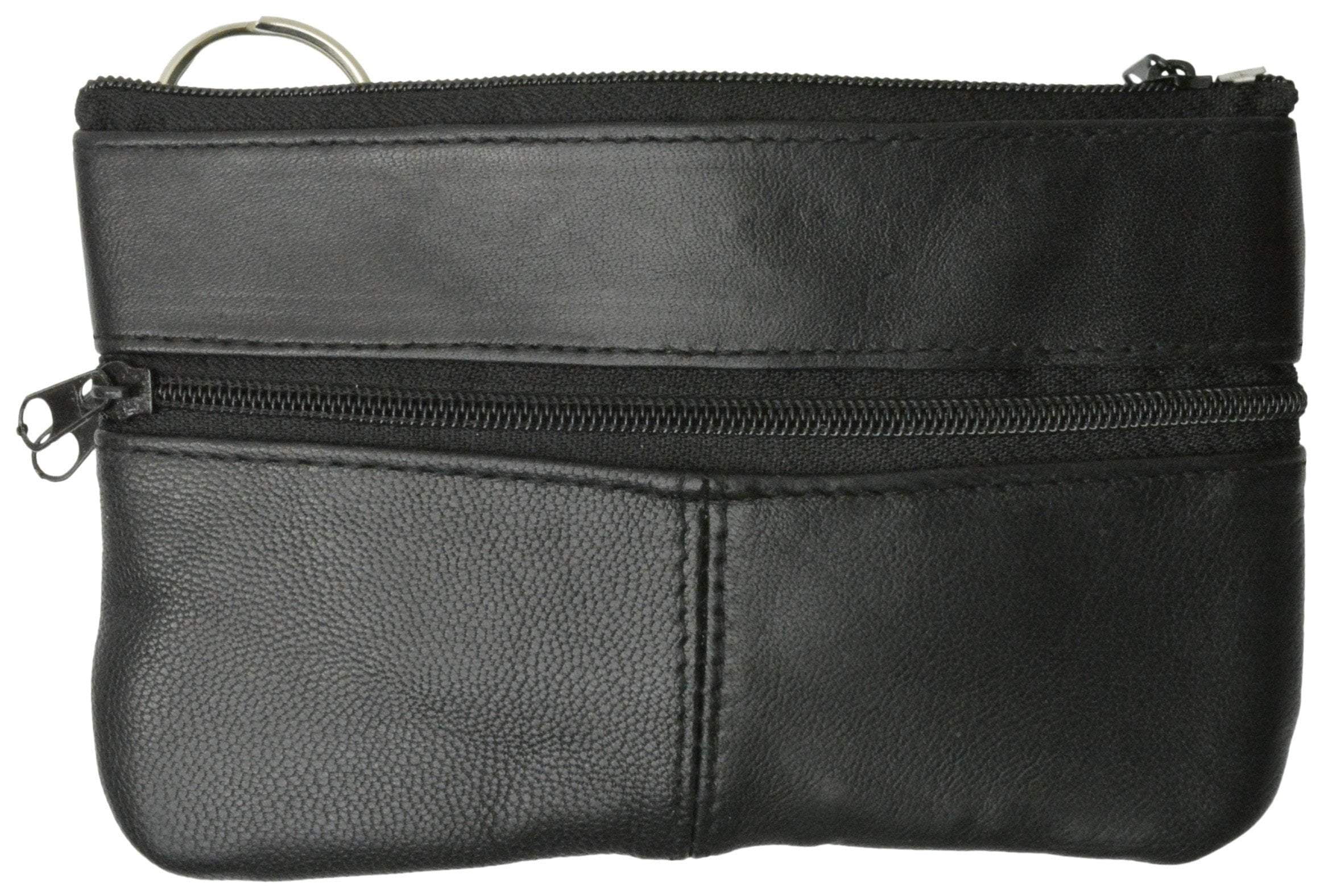 Women's Genuine Leather Large Coin Change Purse with Key Ring for ...