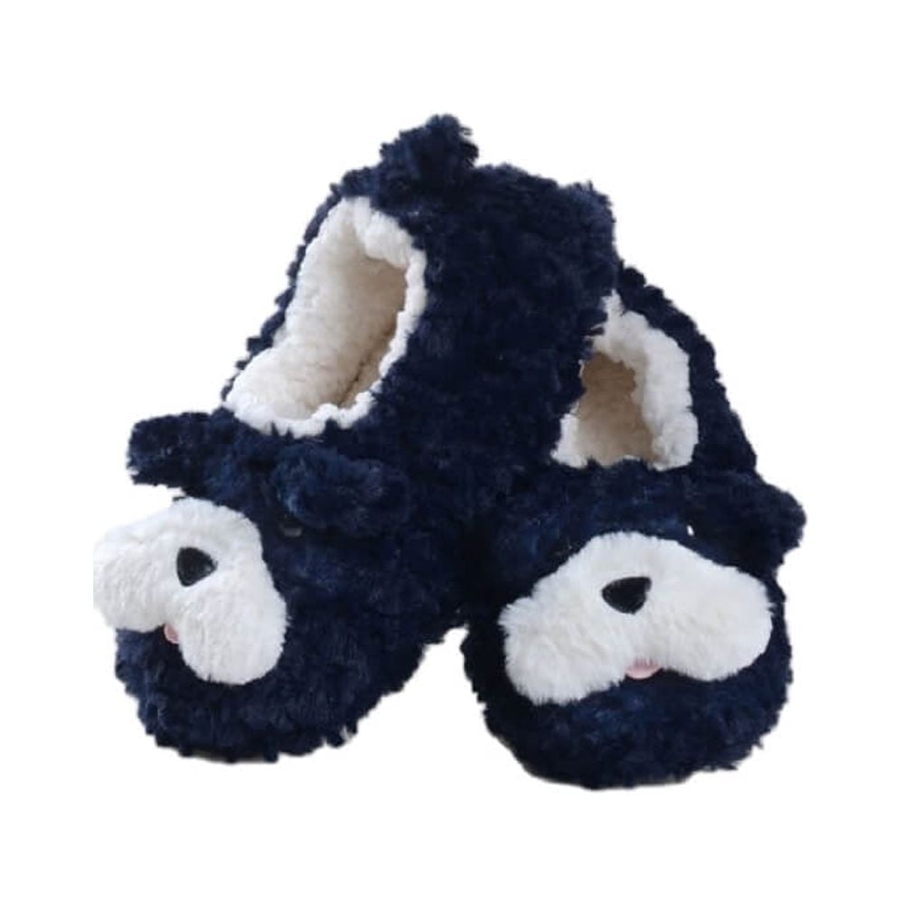 Women's Girls Cute Plush Dog Puppy Faux Sherpa House Slippers Christmas ...