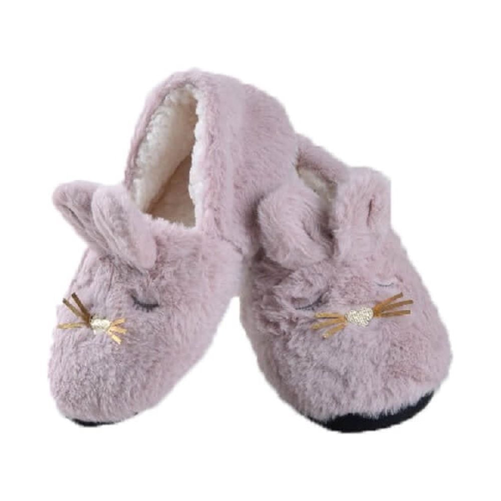 Women's Girls Cute Plush Rabbit Furry Bunny Faux Sherpa House Slippers ...