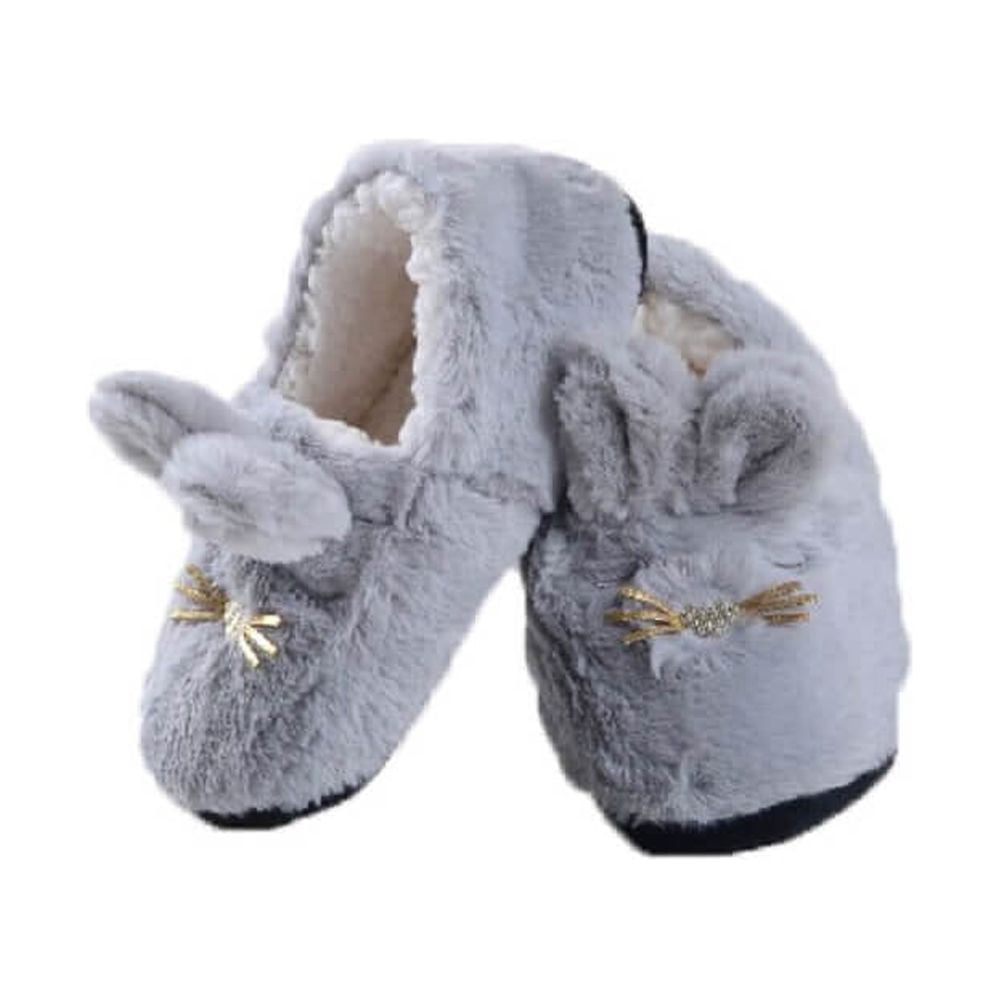 Women's Girls Cute Plush Rabbit Furry Bunny Faux Sherpa House Slippers ...