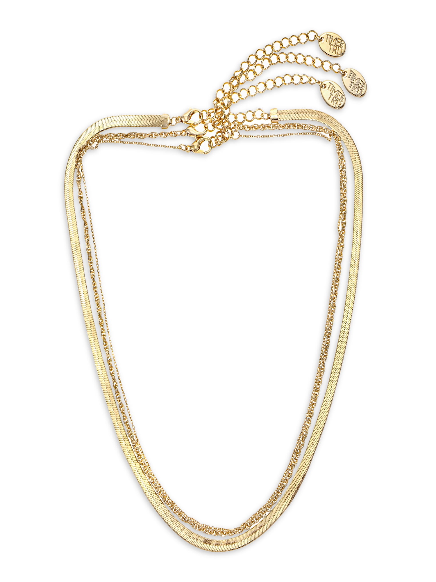 Women's Gold Chain Necklace Set, 3 Pieces - Walmart.com