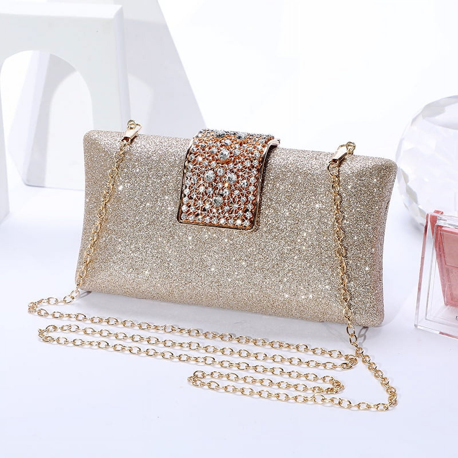 Women's Gold Shiny Evening Clutches Wedding, Prom, Graduation And Party ...