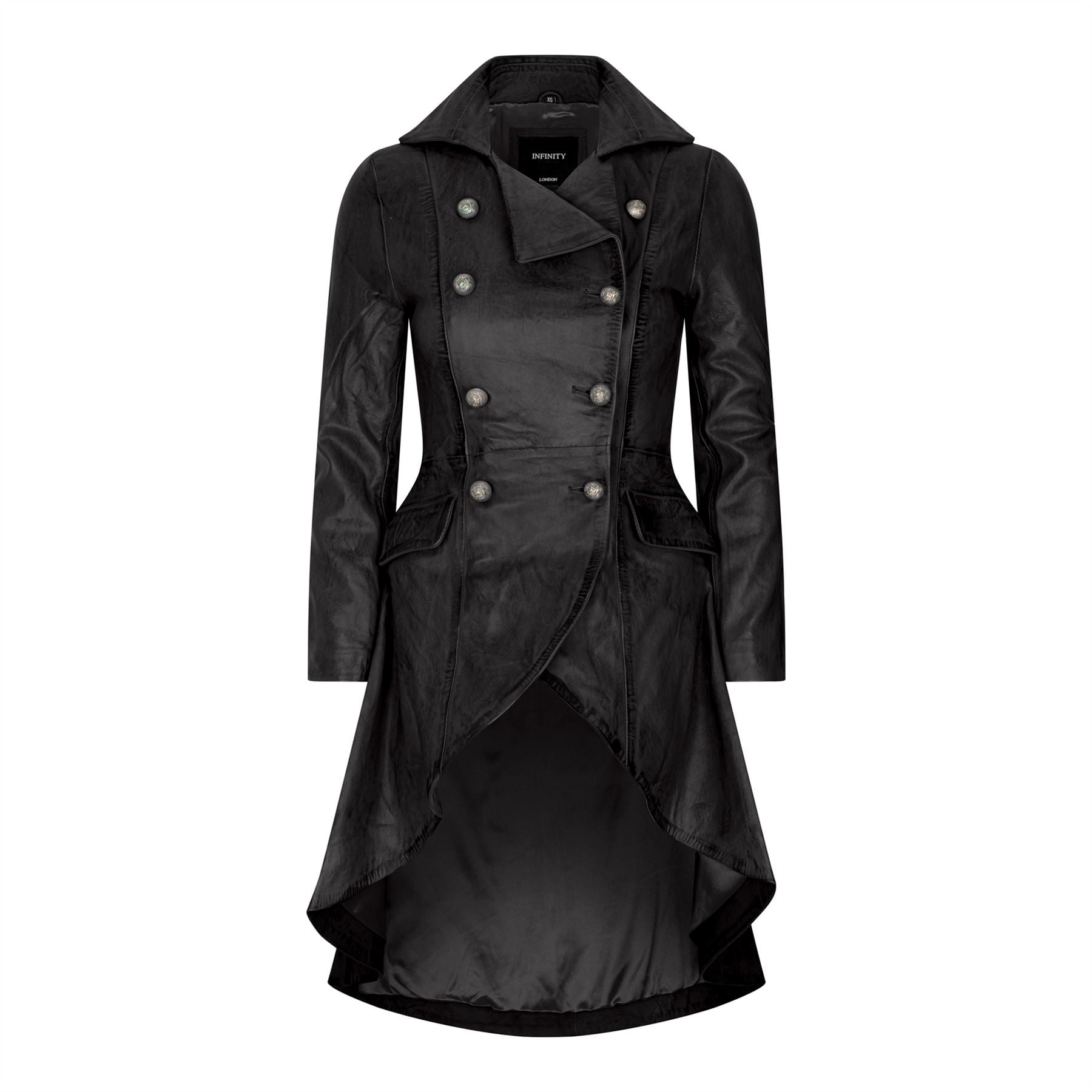 Women's Gothic Tail Coat Double Breasted Leather Jacket - Walmart.com