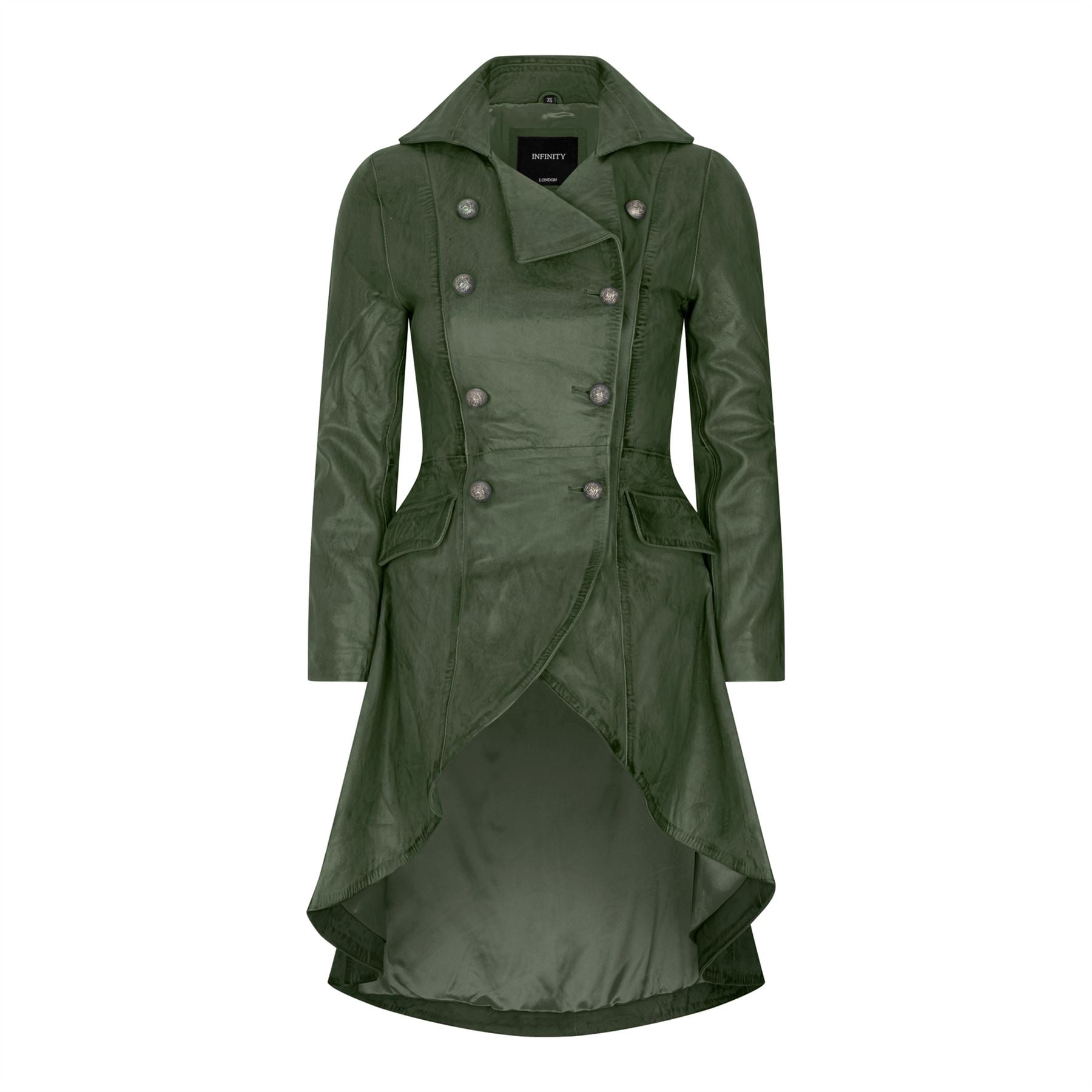 Women's Gothic Tail Coat Double Breasted Leather Jacket - Walmart.com