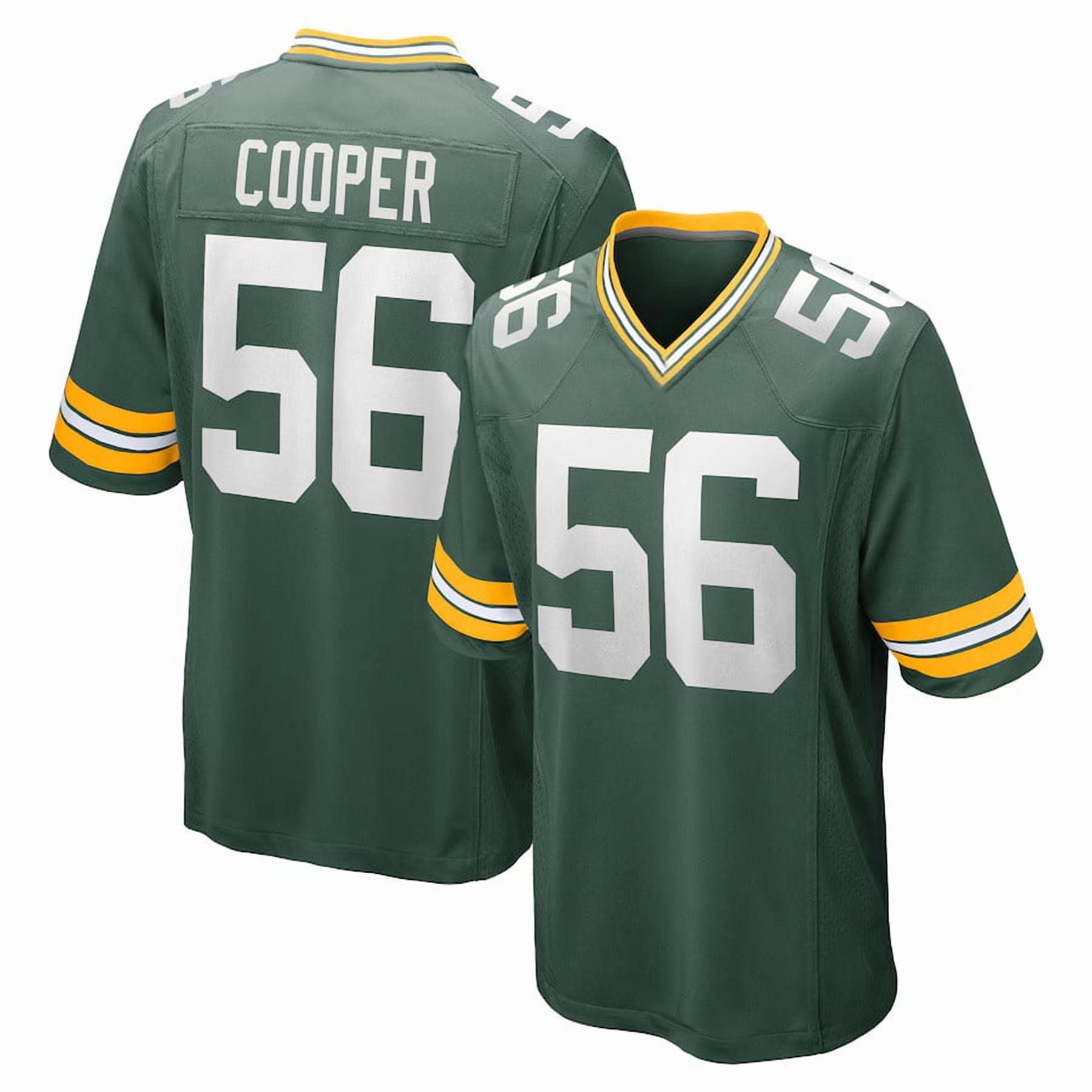 Women's Green Bay Cooper 56 Green Sports Player Game Stitched Name ...