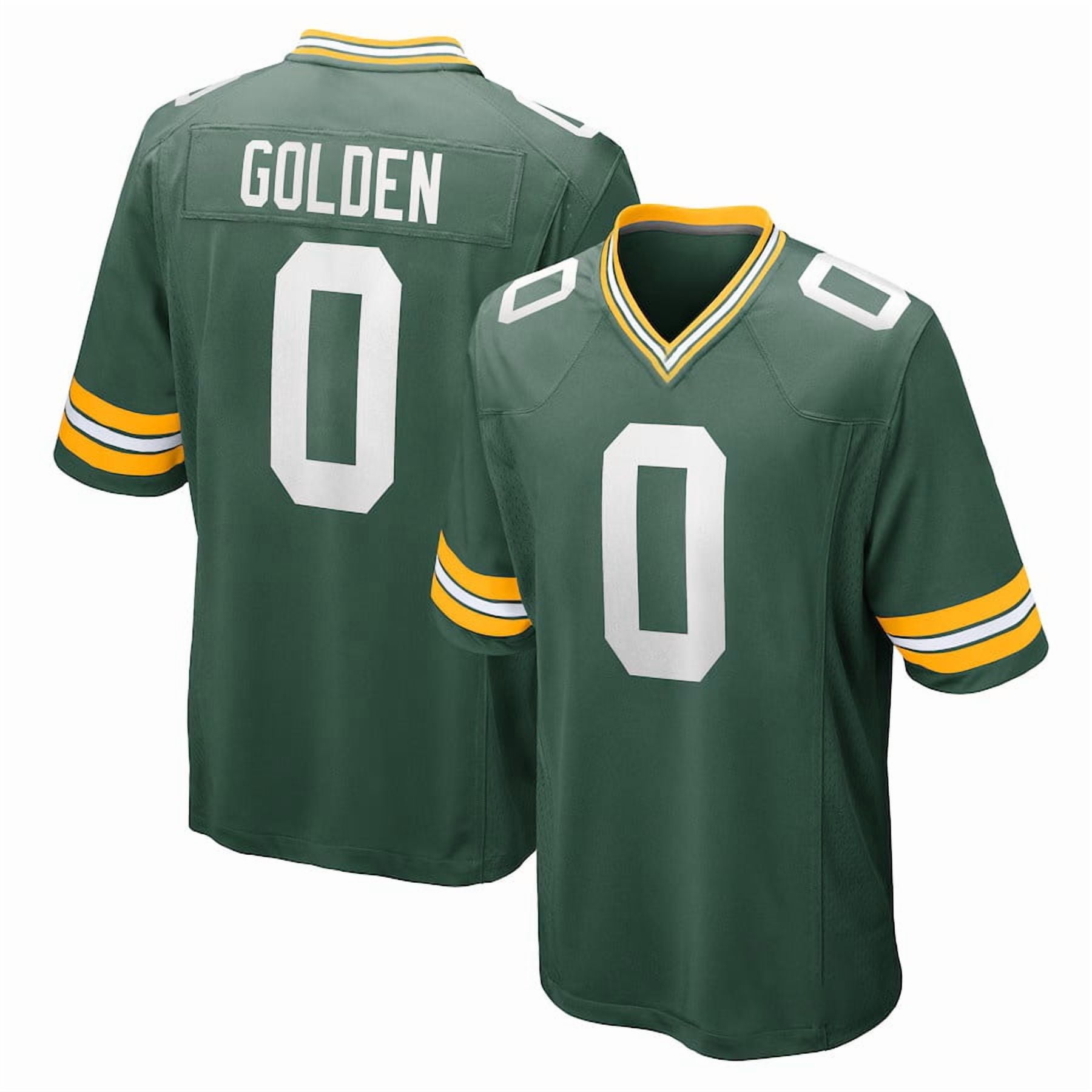 Women's Green Bay Golden 0 Green Sports Player Game Stitched Name ...