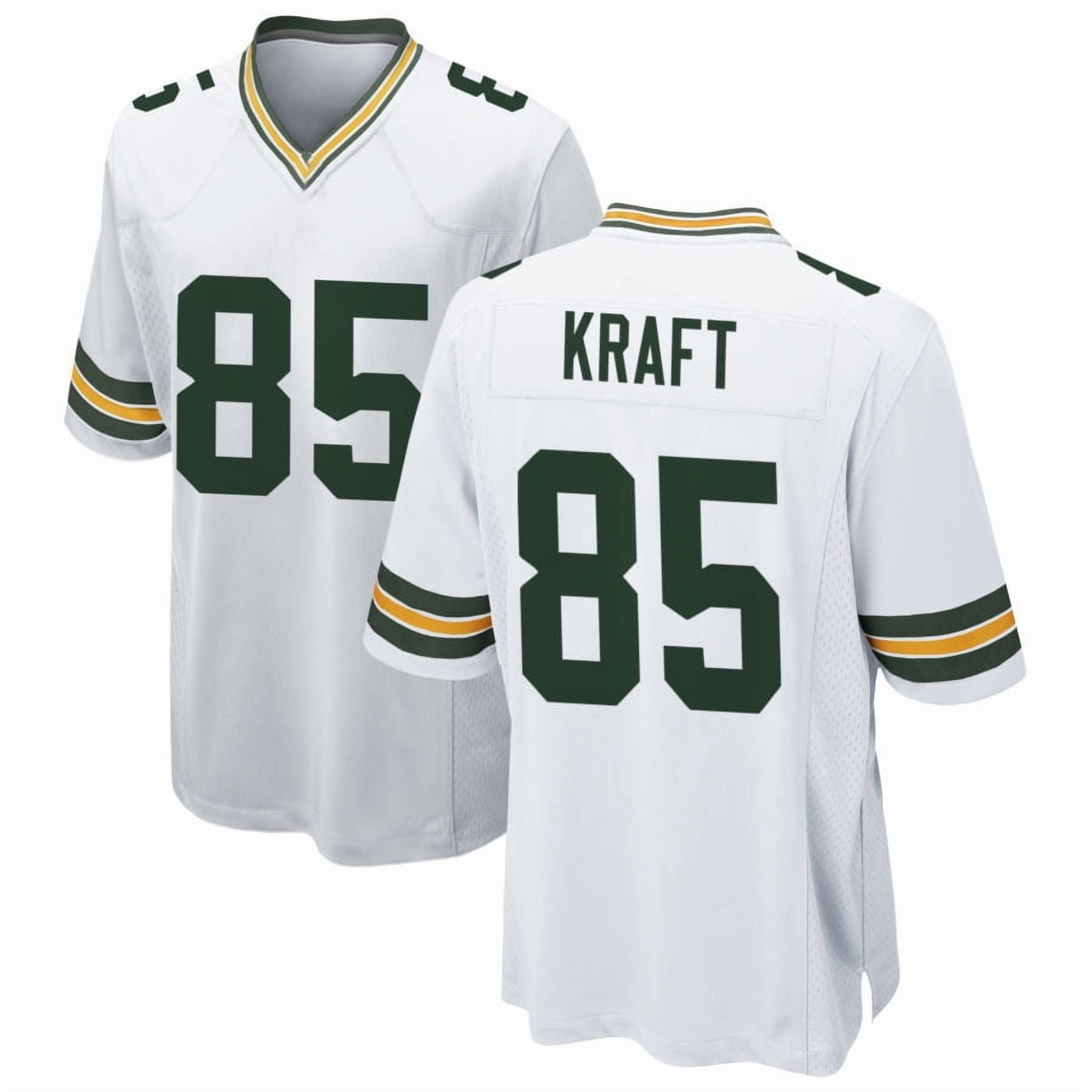 Women's Green Bay Kraft 85 White Sports Player Game Stitched Name ...