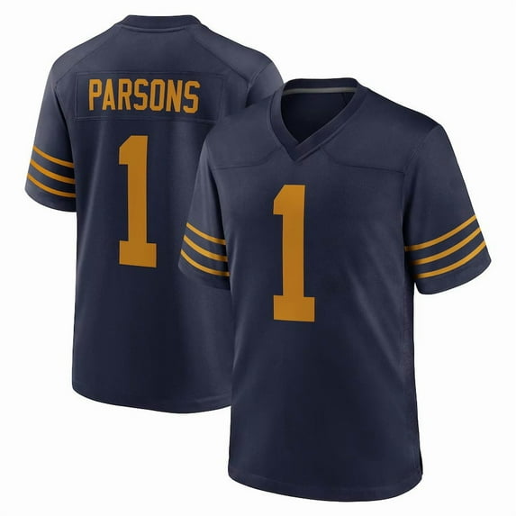 Women's Green Bay Parsons 1 Navy Sports Player Game Stitched Name ...