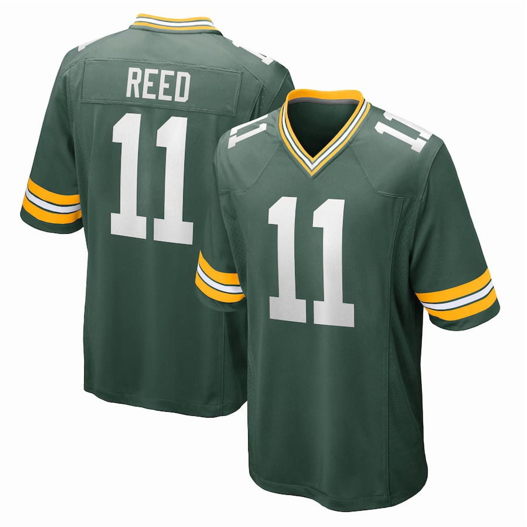 Women's Green Bay Reed 11 Green Sports Player Game Stitched Name Number ...