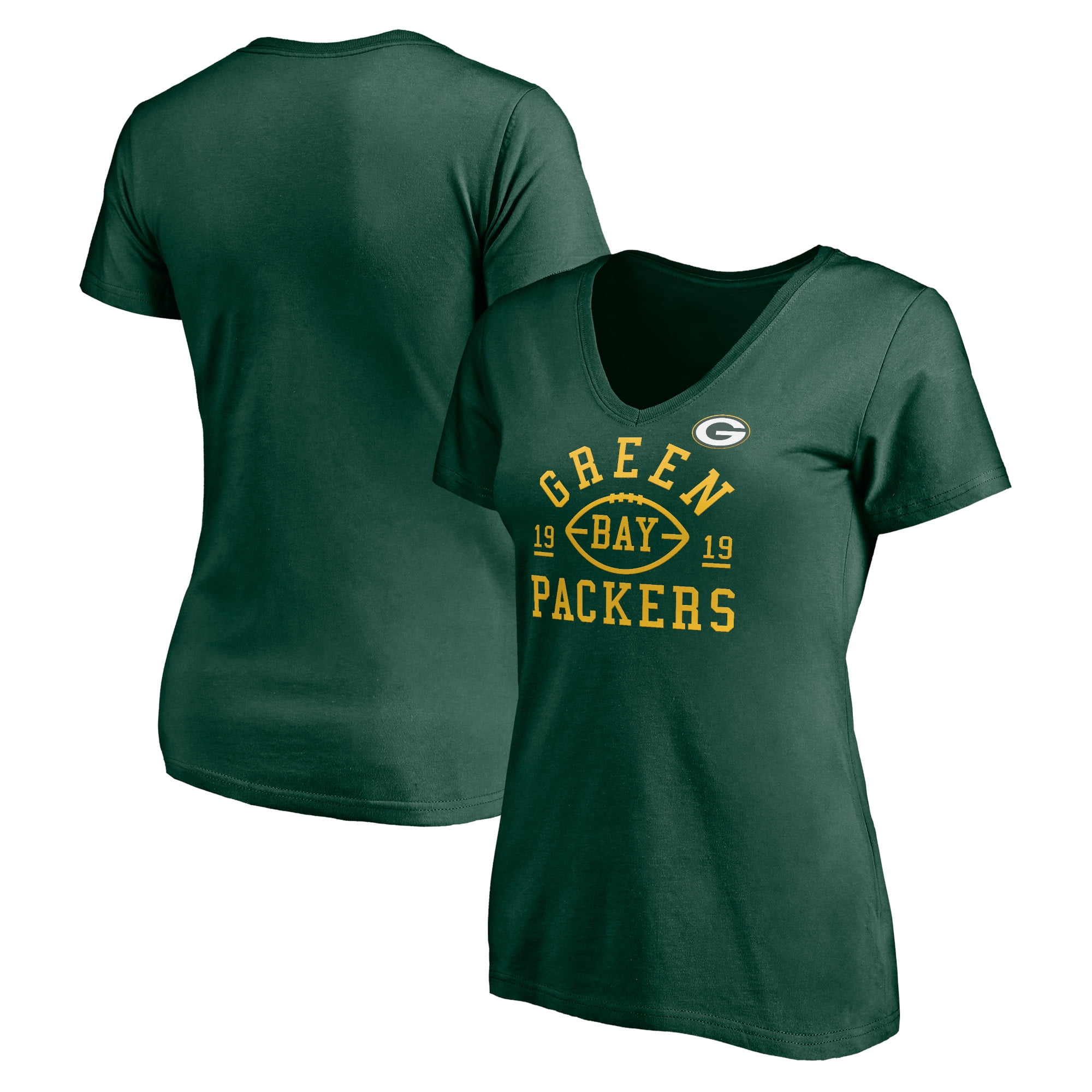 Women's Green Green Bay Packers Hometown Collection V-Neck T-Shirt ...