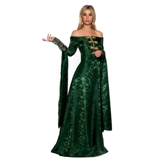 Women's Green Renaissance Queen Costume - Walmart.com