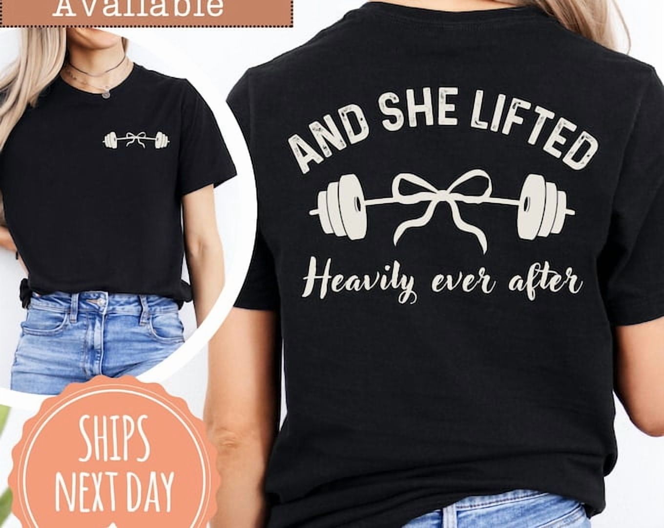 Women's Gym T-shirt - And She Lifted Heavily Ever After - Cute Workout ...